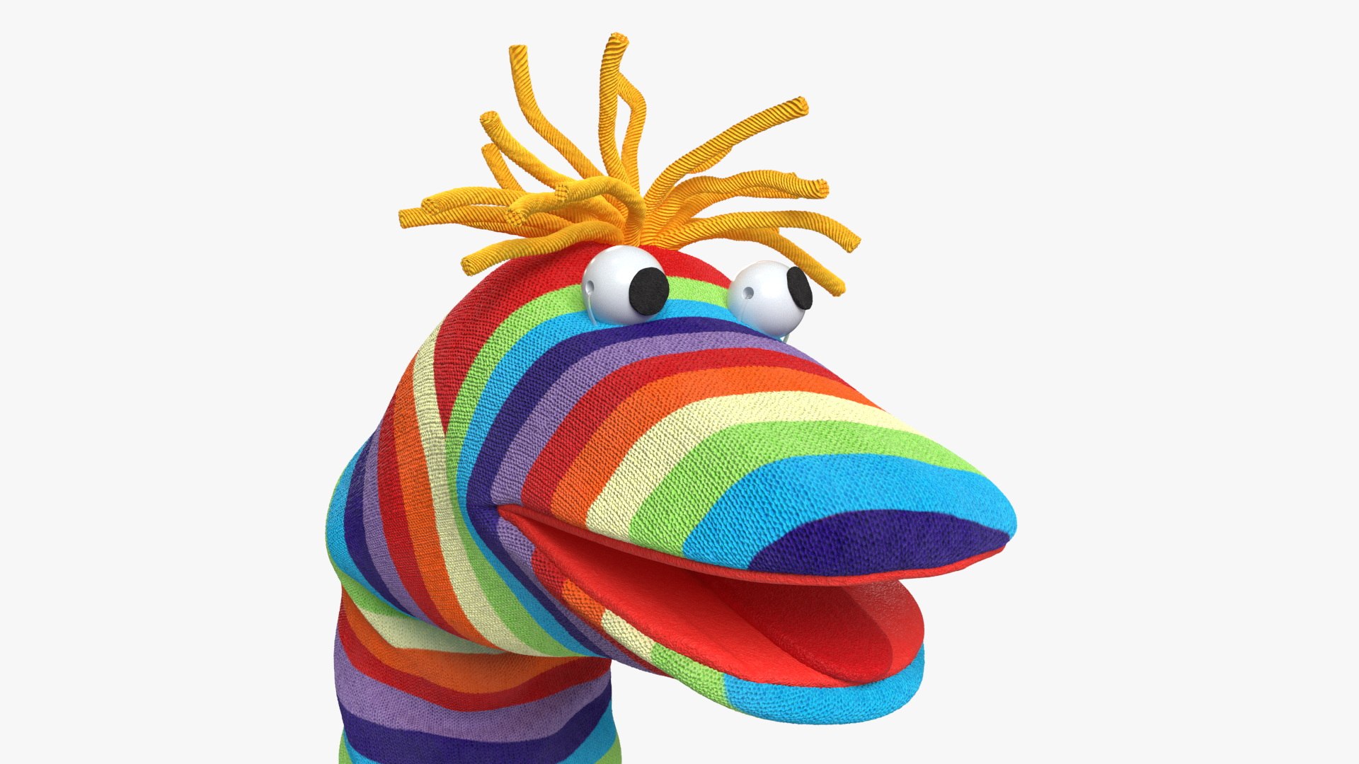Sock Puppet Character Striped Boy Smiling Pose Model - TurboSquid 2269857