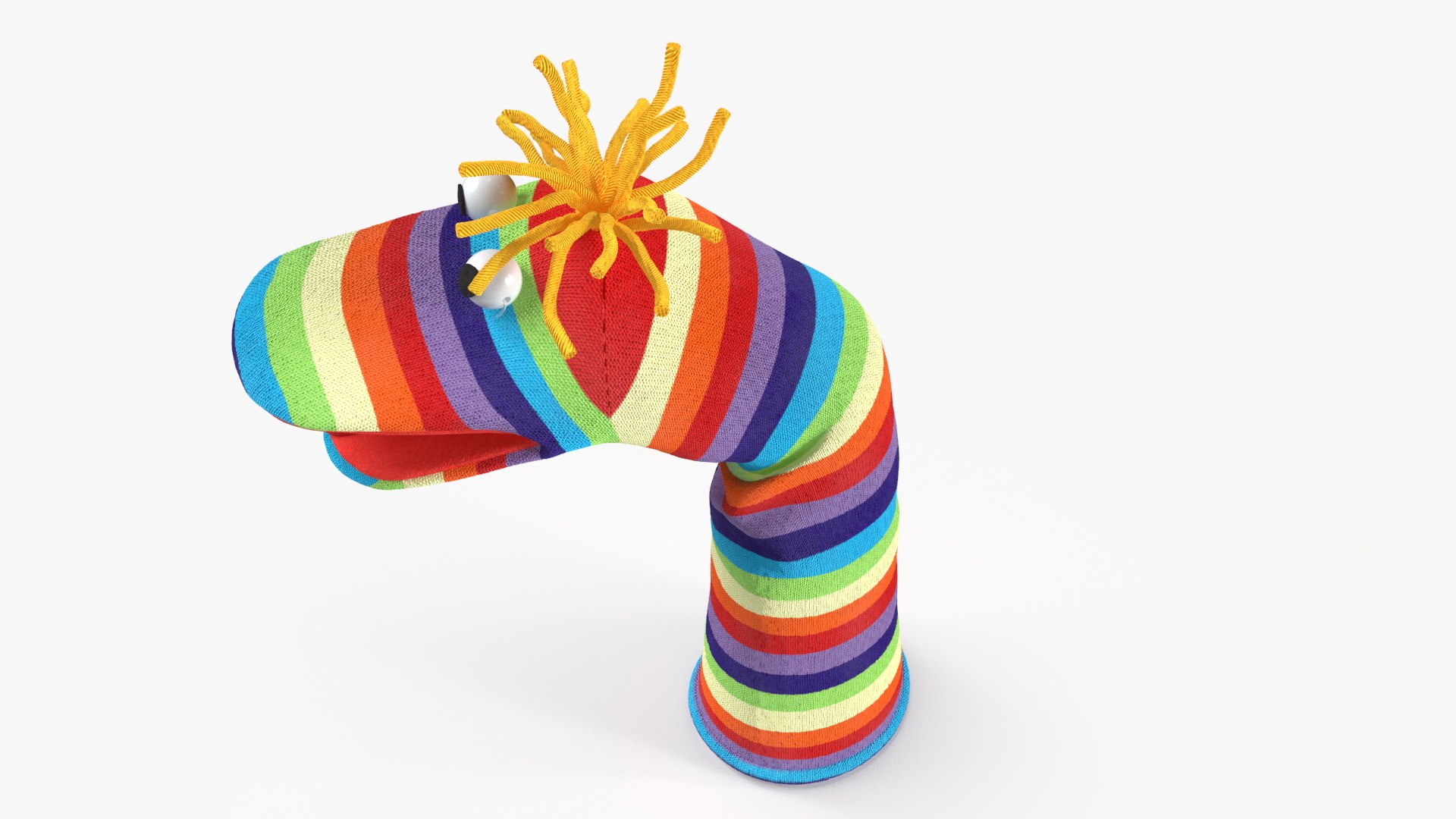 Sock Puppet Character Striped Boy Smiling Pose Model - TurboSquid 2269857