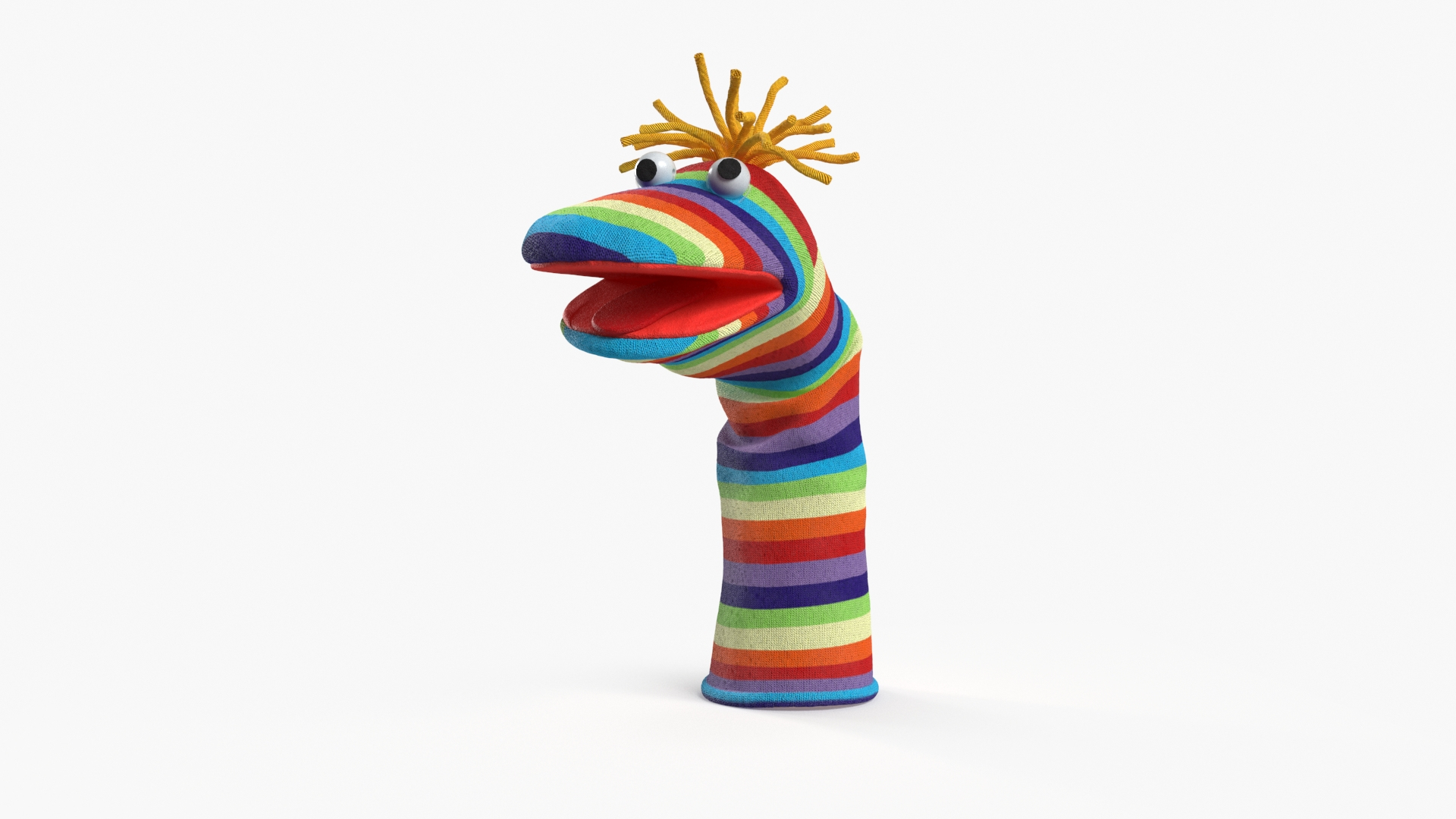 Sock Puppet Character Striped Boy Smiling Pose Model - TurboSquid 2269857