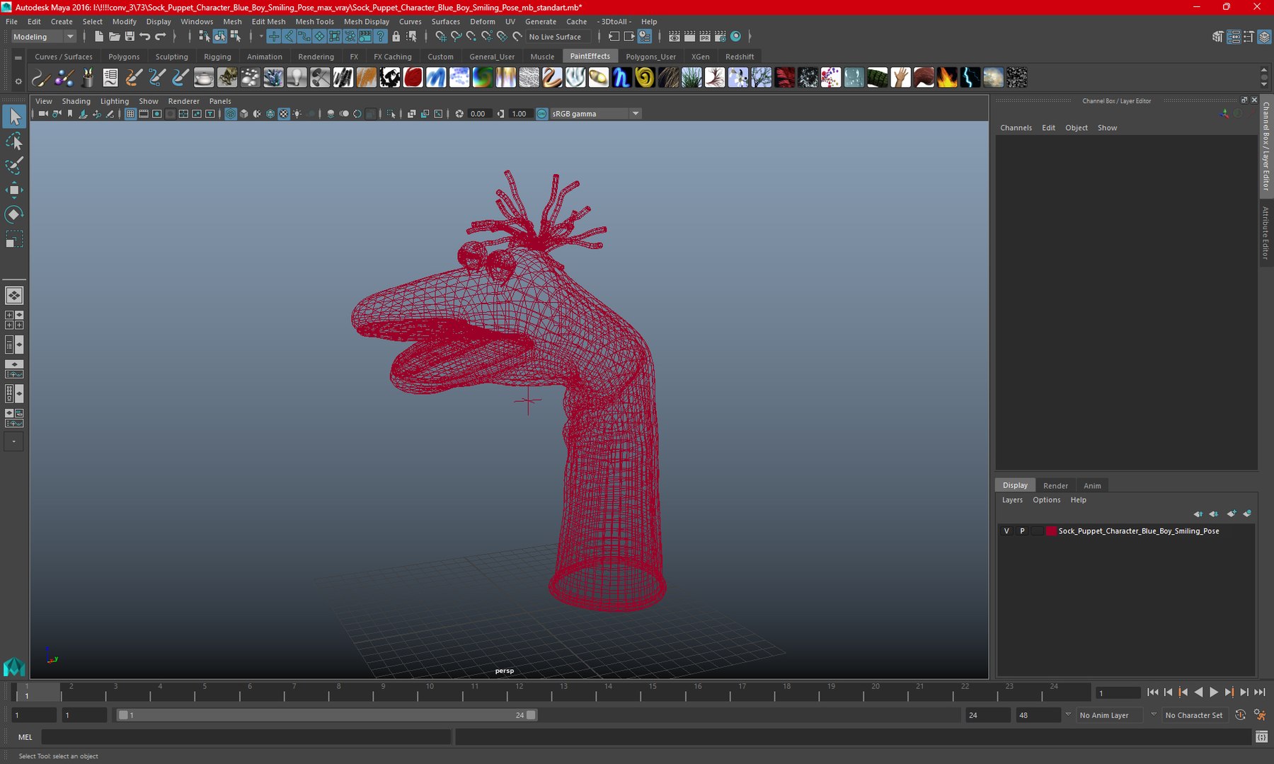 Sock Puppet Character Striped Boy Smiling Pose Model - TurboSquid 2269857