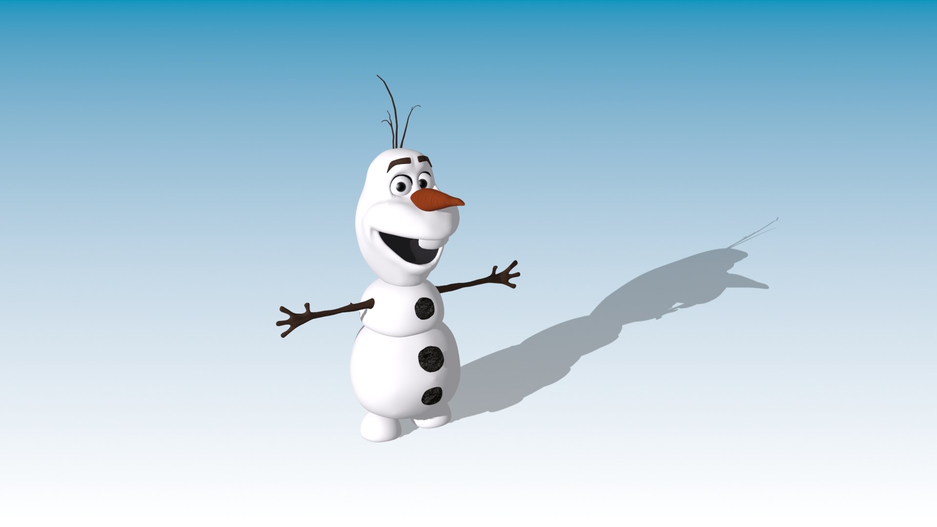 3d olaf rigged model