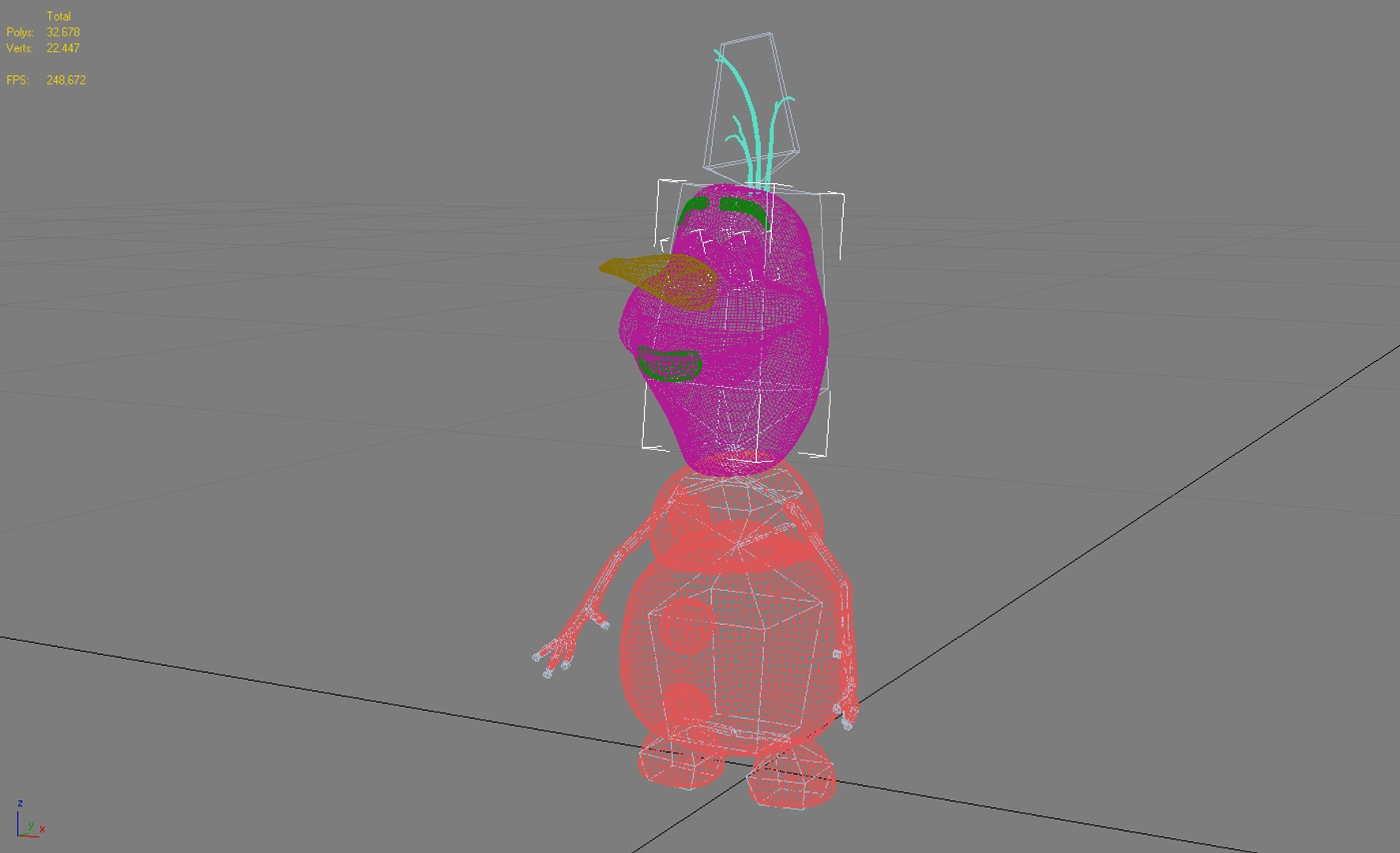 3d olaf rigged model