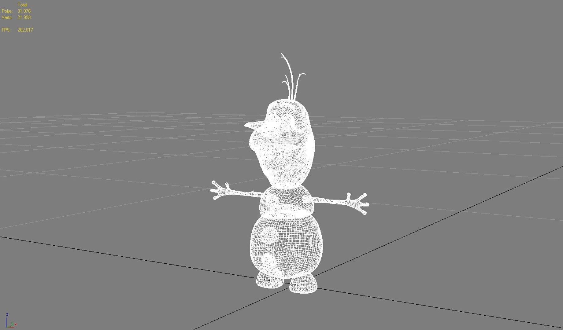 3d olaf rigged model
