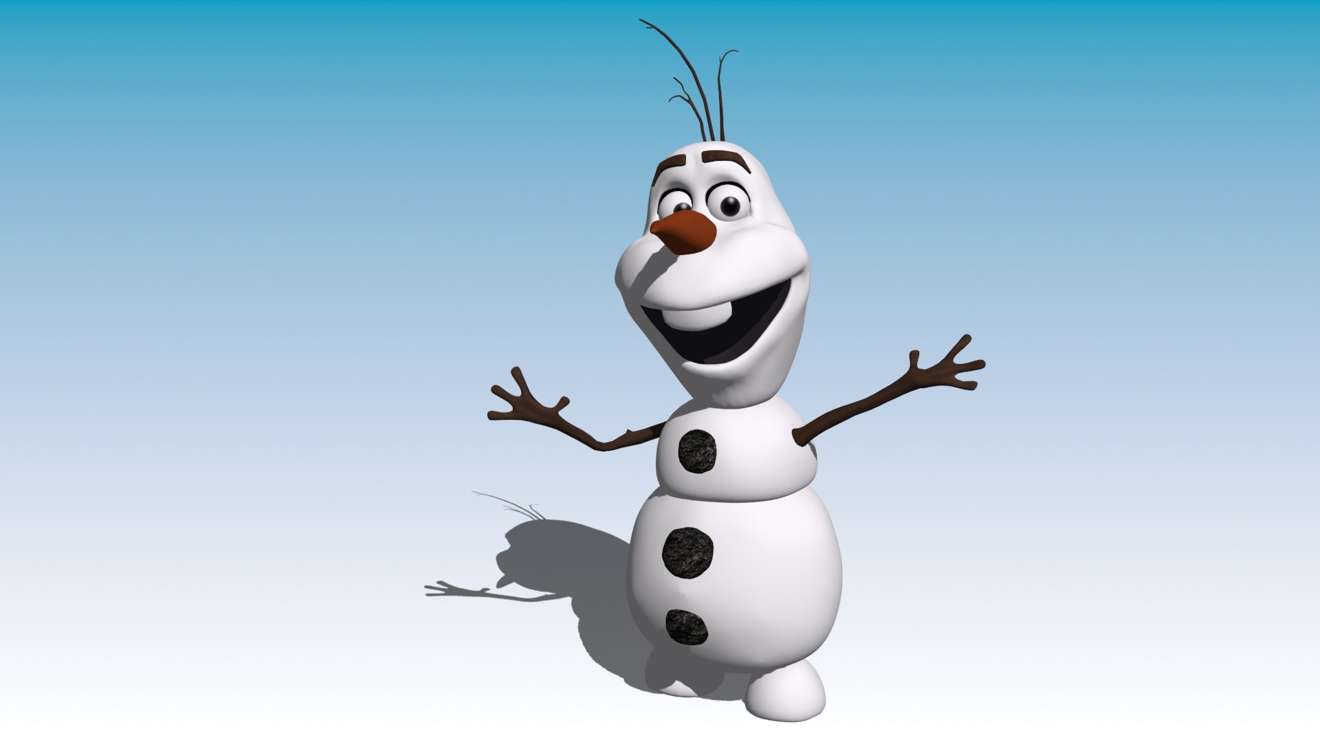 3d olaf rigged model