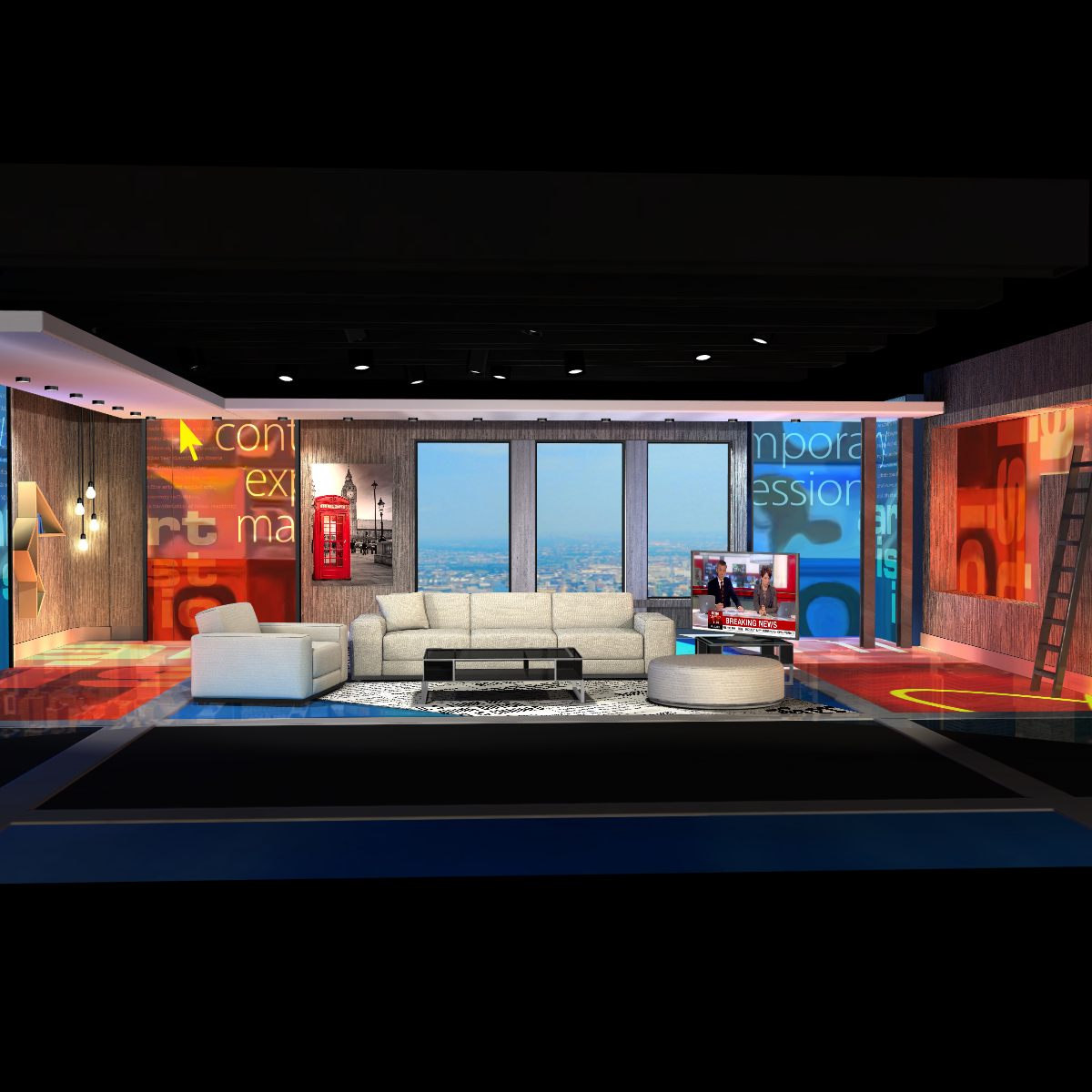 virtual set studio 3d max