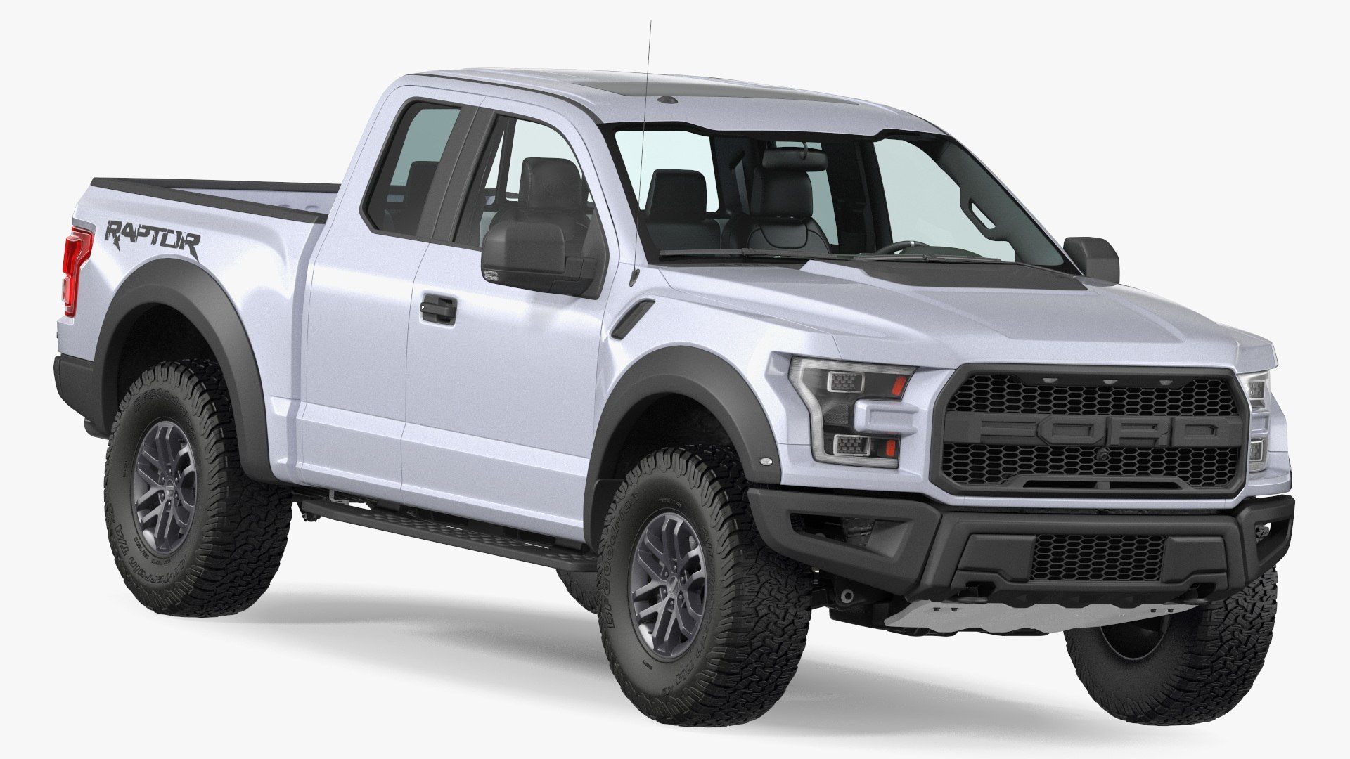 White Ford F-150 Raptor 2017 Simple Interior 3D model - TurboSquid 2082862