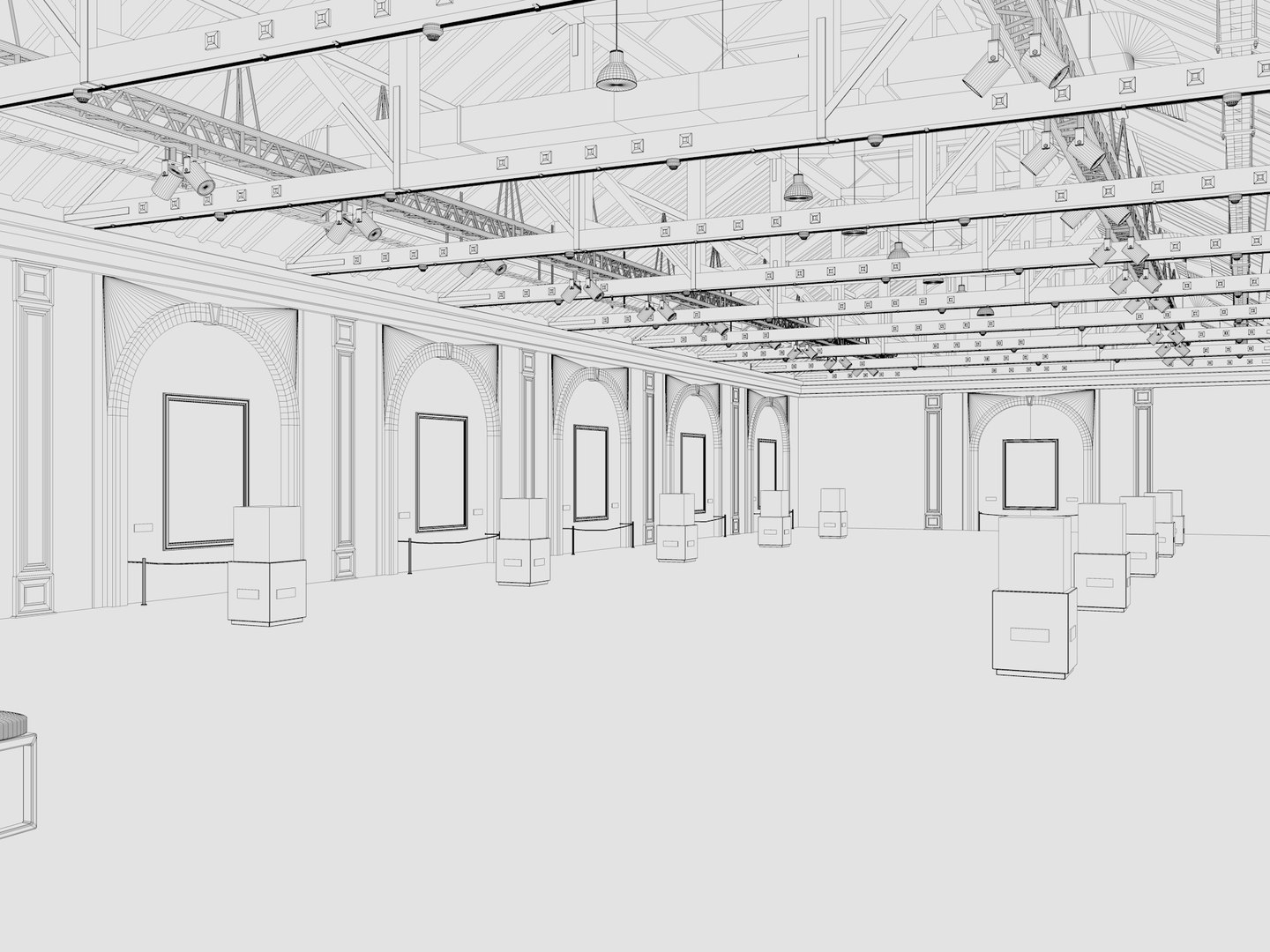 ArtGalleryExhibitionloftblender 3D Model - TurboSquid 2202030