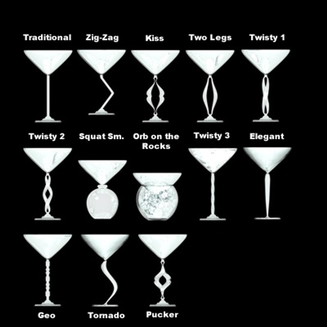 cocktail glassware glass beverage 3d model