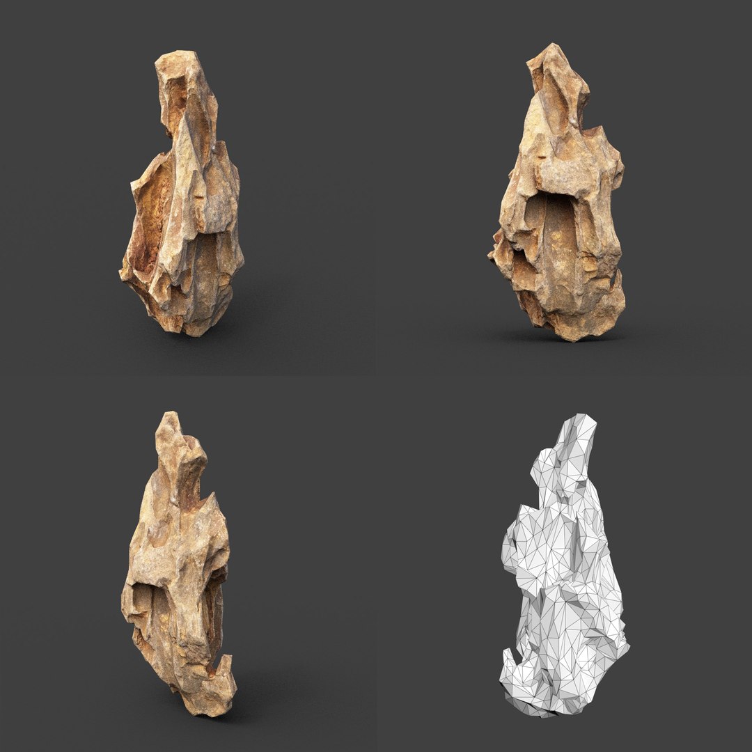3D Model 8 Low Poly PBR Erosion Rock Photogrammetry - TurboSquid 2163027