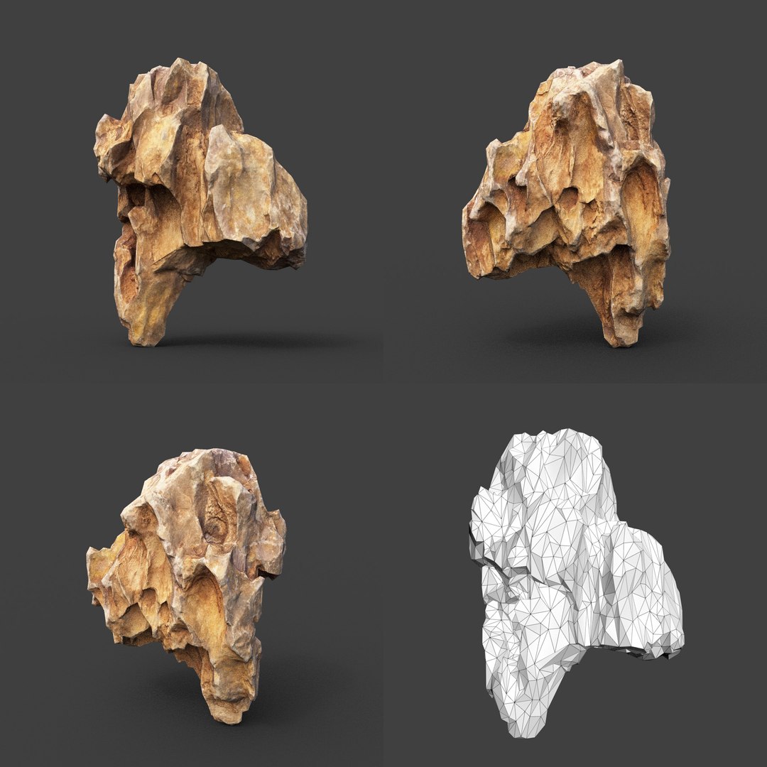 3D Model 8 Low Poly PBR Erosion Rock Photogrammetry - TurboSquid 2163027