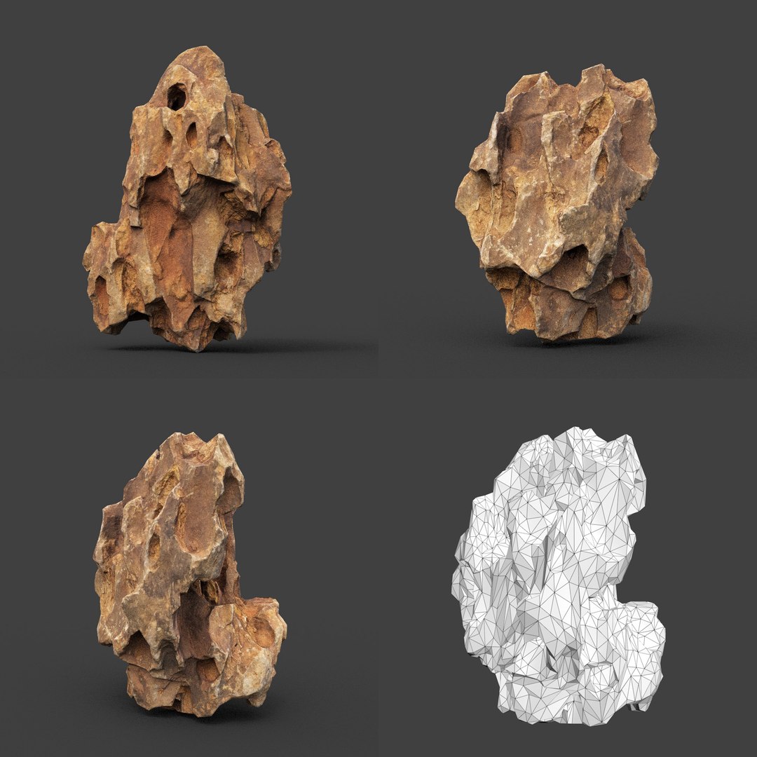 3D Model 8 Low Poly PBR Erosion Rock Photogrammetry - TurboSquid 2163027