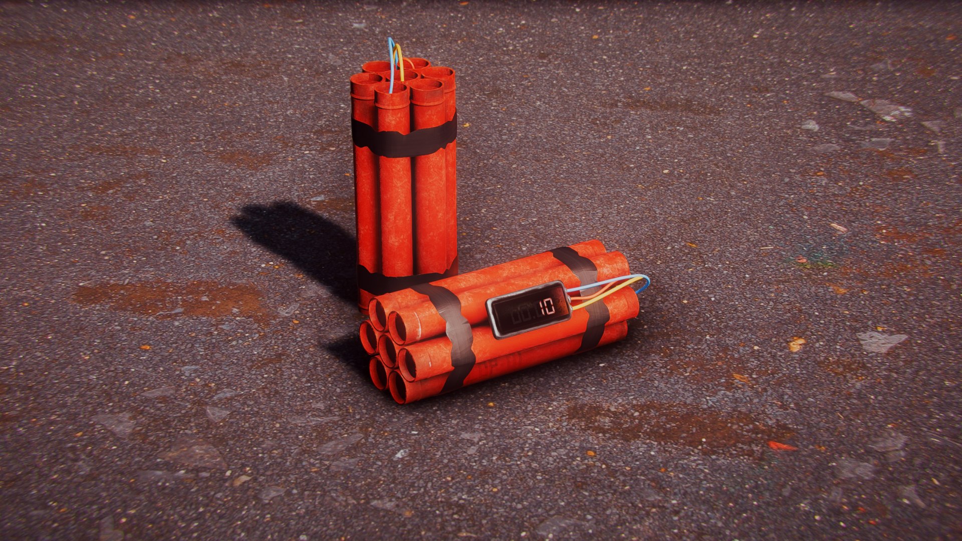 Dynamite With Digital Screen Model - TurboSquid 2070796