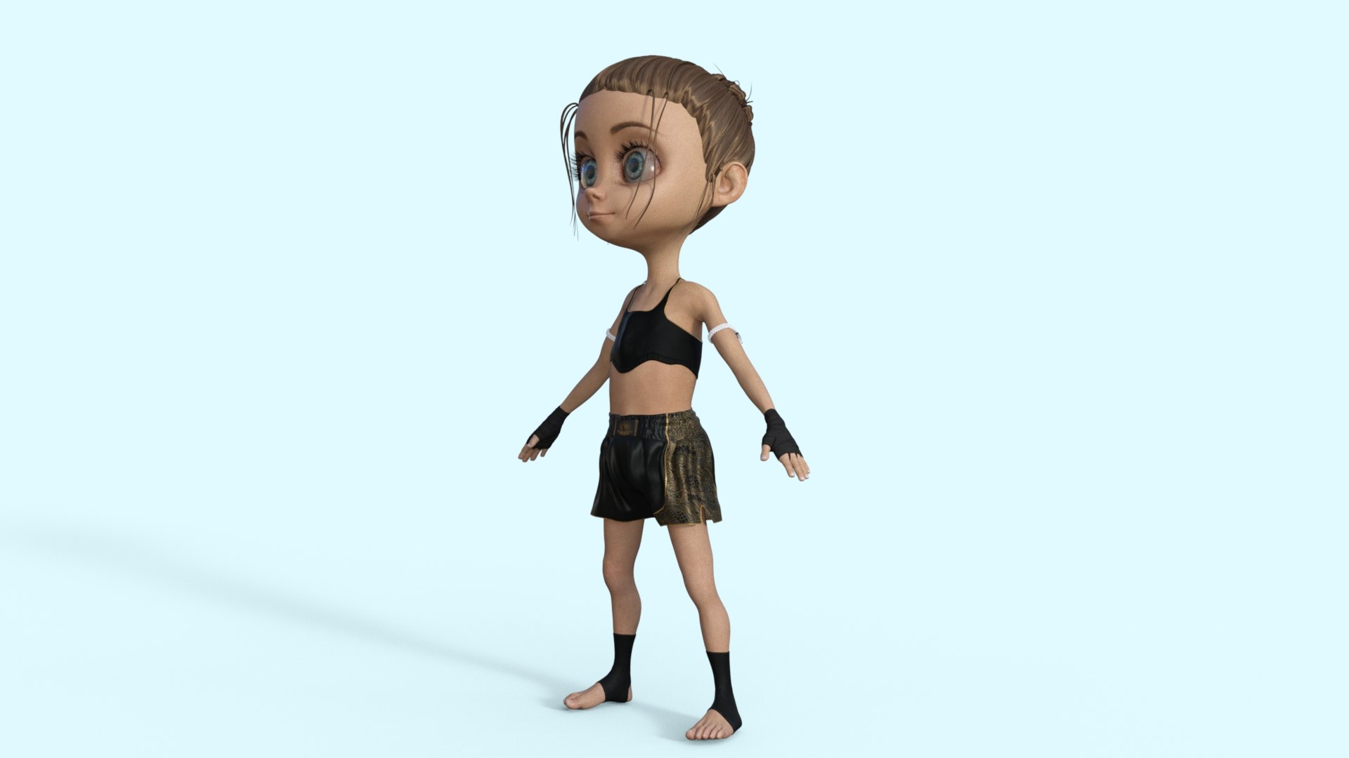Cartoon Boxing Girl 3D - TurboSquid 2157721