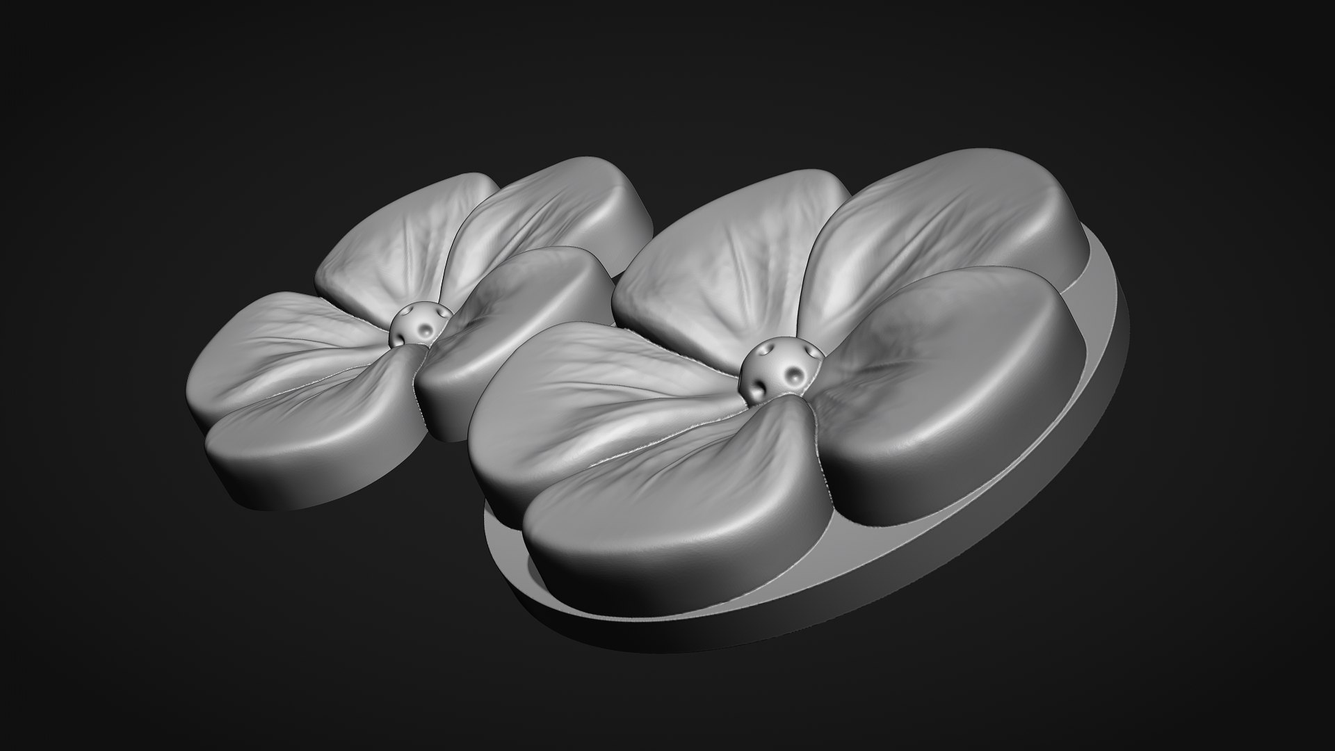 White Plumeria Flower Bas Relief 3D Model - TurboSquid 2367255