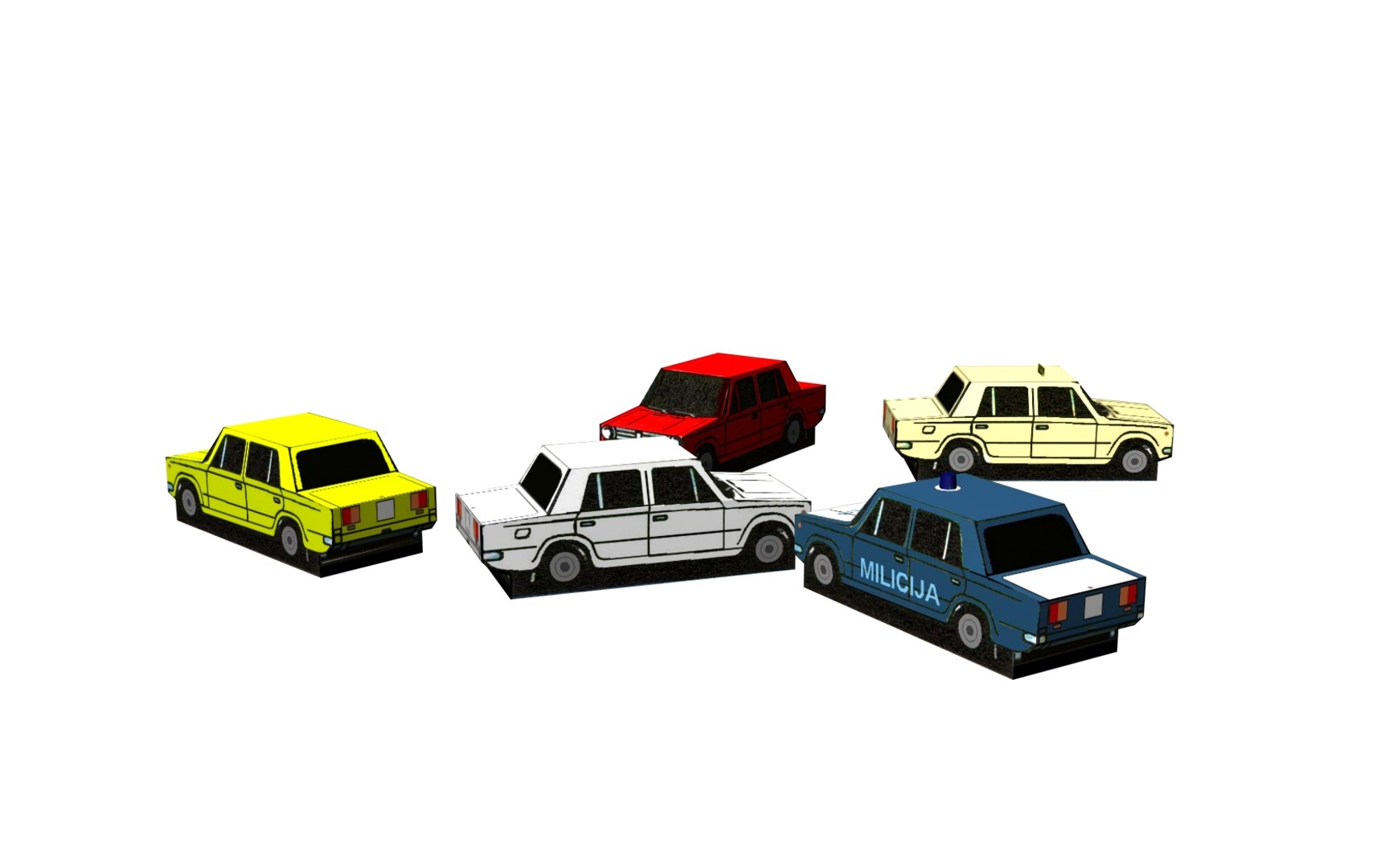 3d paper lada model