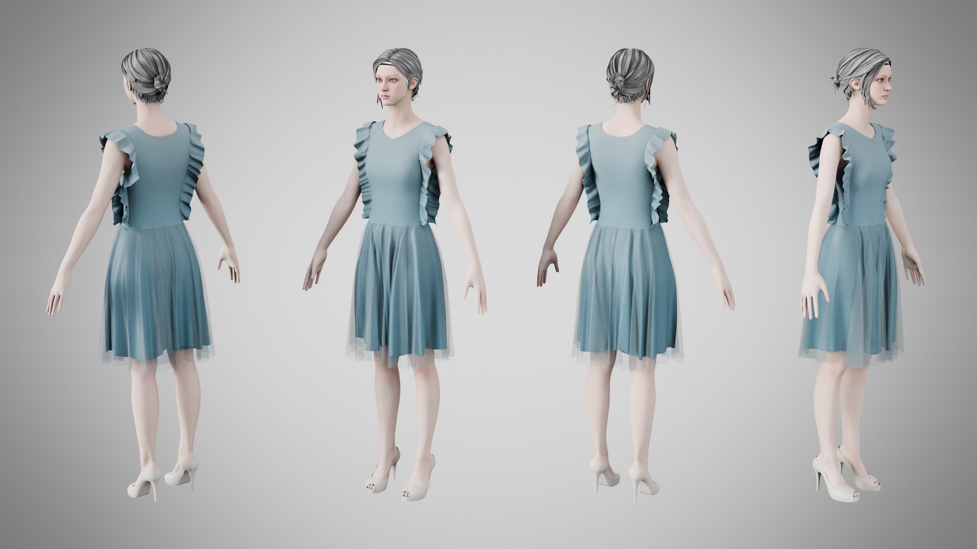 Dress 20 Weldon Blue 3D Model - TurboSquid 2469416