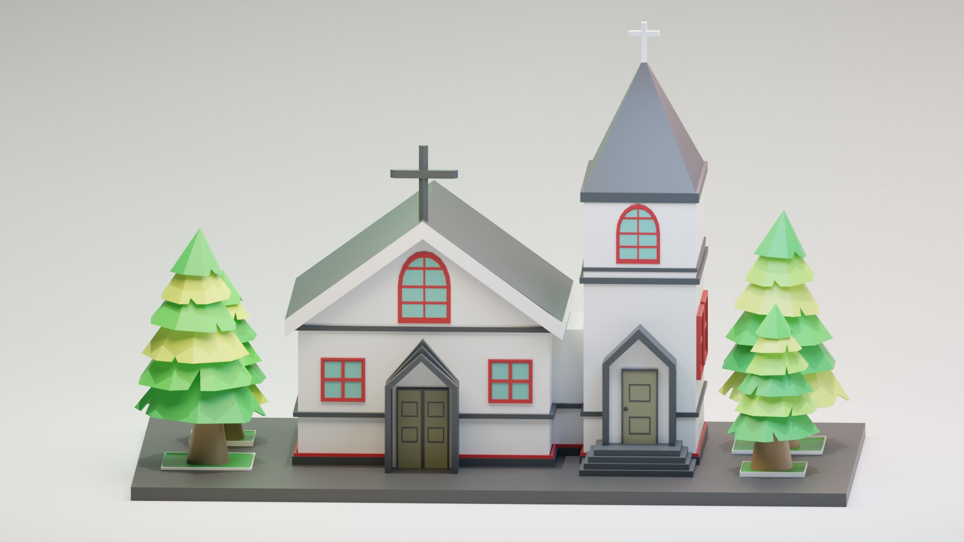 3D Cartoon Church 01 Model - TurboSquid 1901052