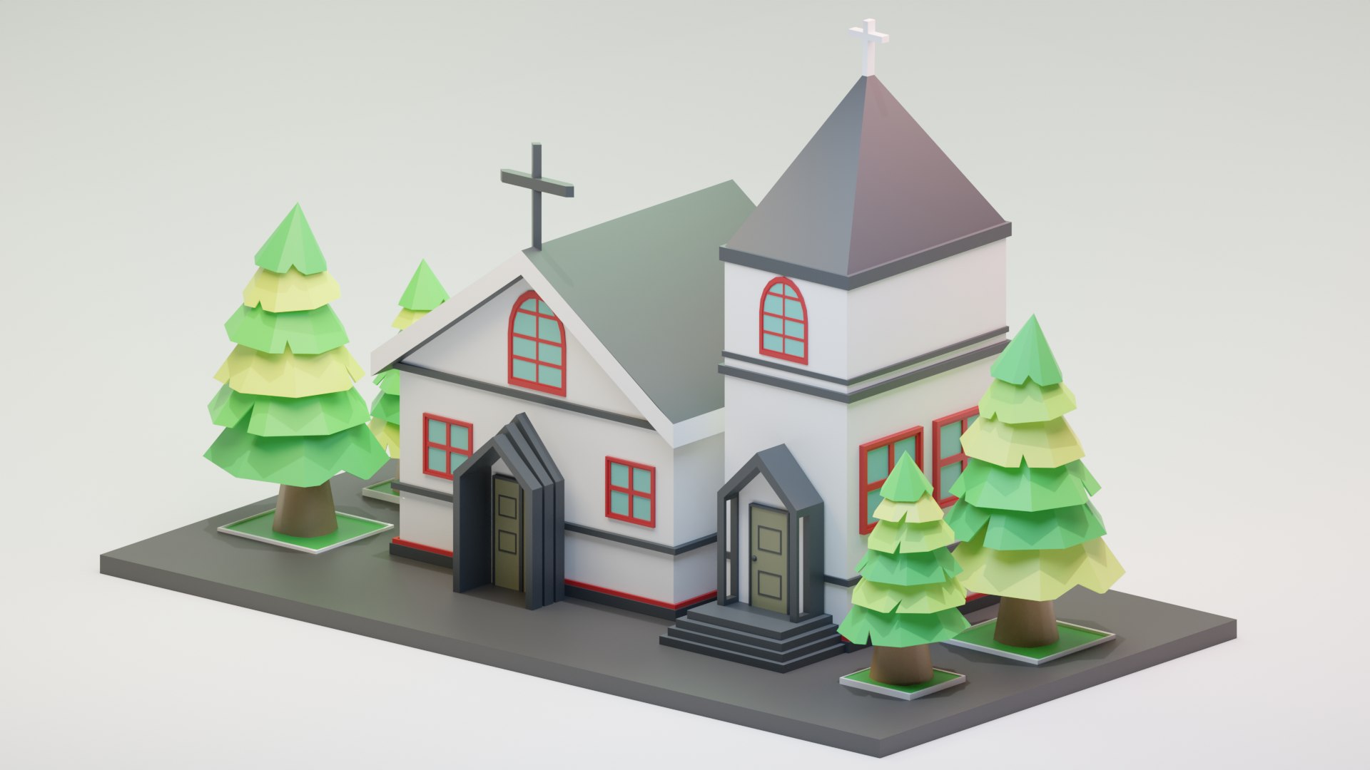 3D Cartoon Church 01 Model - TurboSquid 1901052