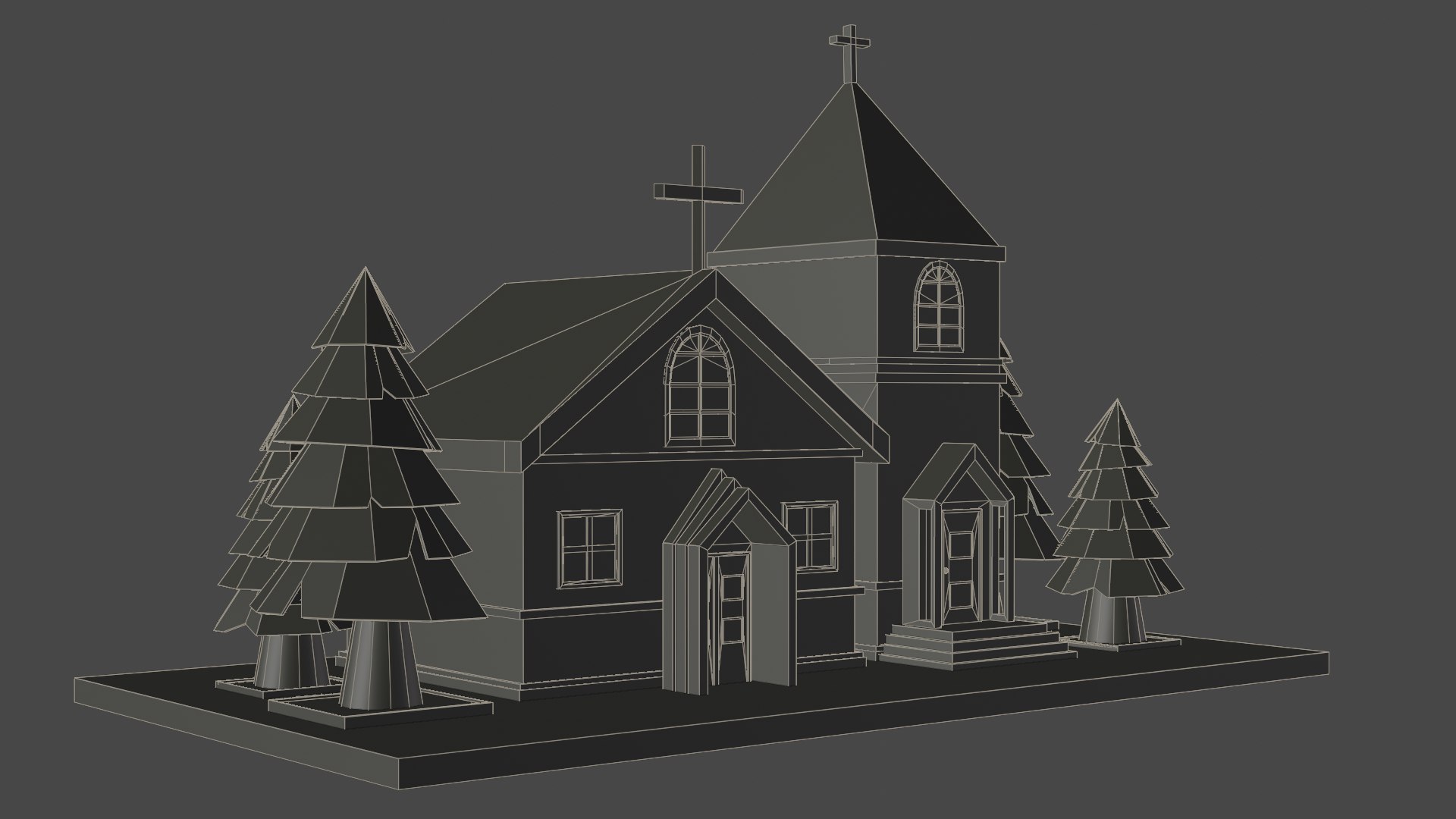 3D Cartoon Church 01 Model - TurboSquid 1901052