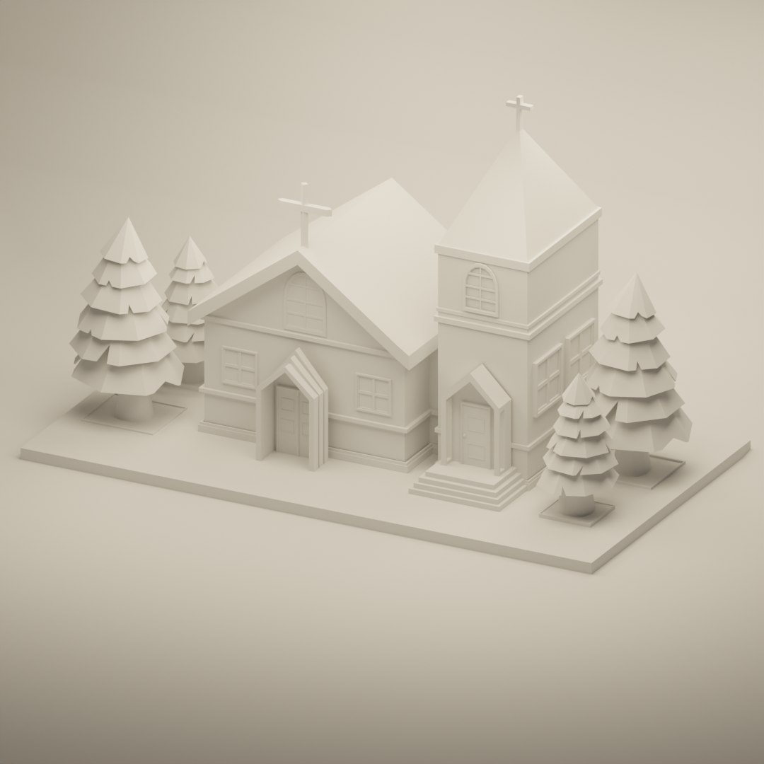 3D Cartoon Church 01 Model - TurboSquid 1901052
