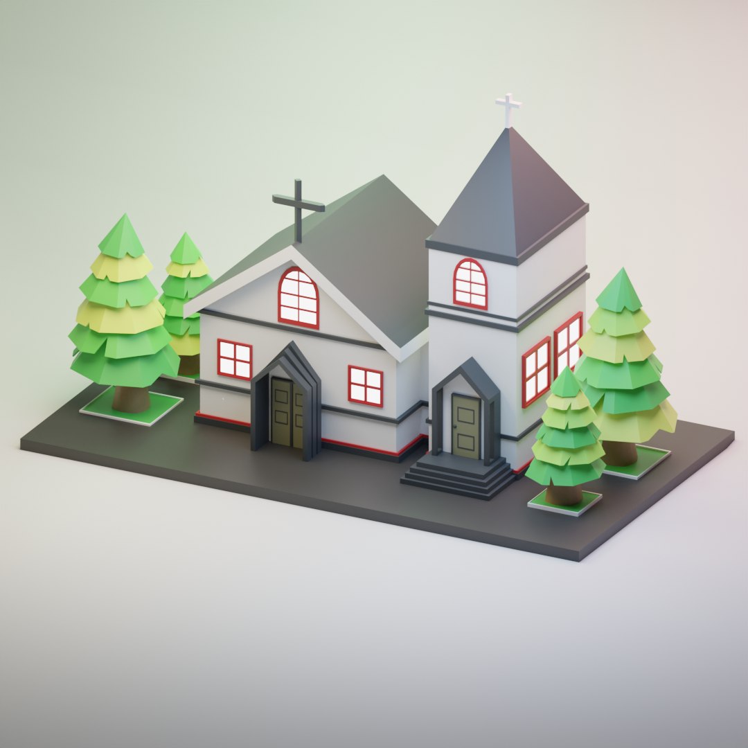 3D Cartoon Church 01 Model - TurboSquid 1901052
