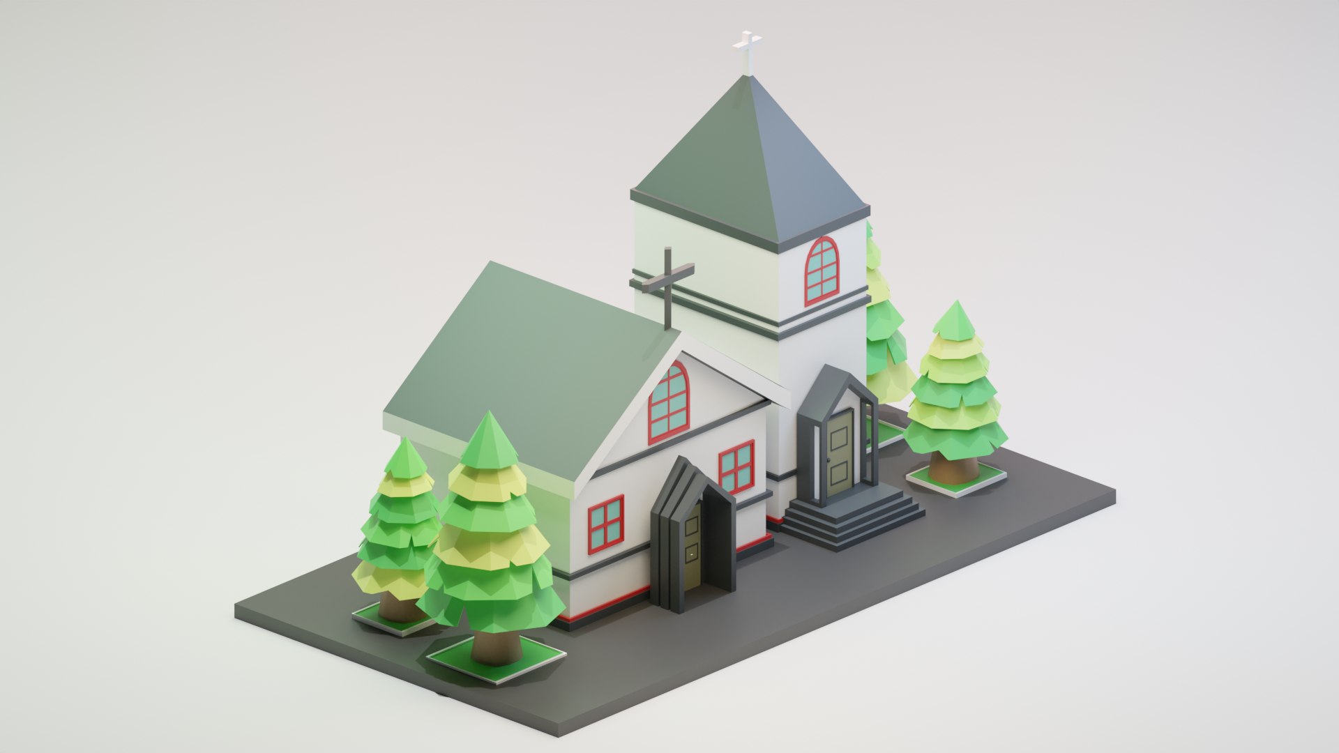 3D Cartoon Church 01 Model - TurboSquid 1901052