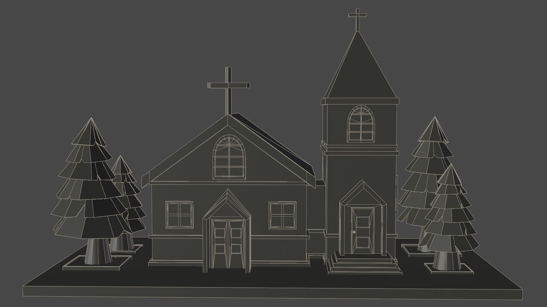 3D Cartoon Church 01 Model - TurboSquid 1901052