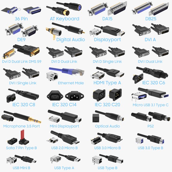 Connectors electronics 3D model - TurboSquid 1653165