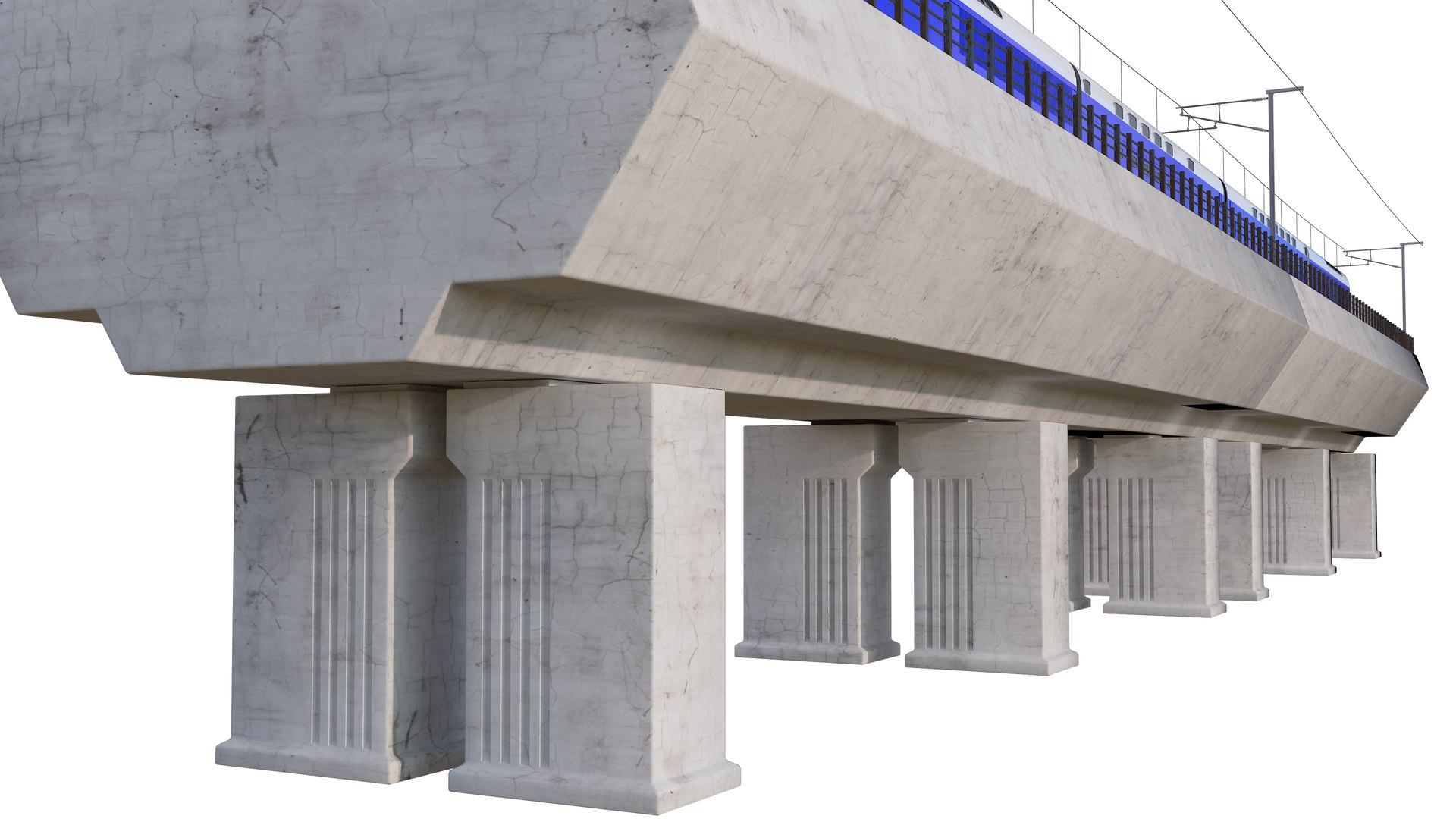 3D Model High Speed Rail Bridge Section And TGV Duplex - TurboSquid 1992450