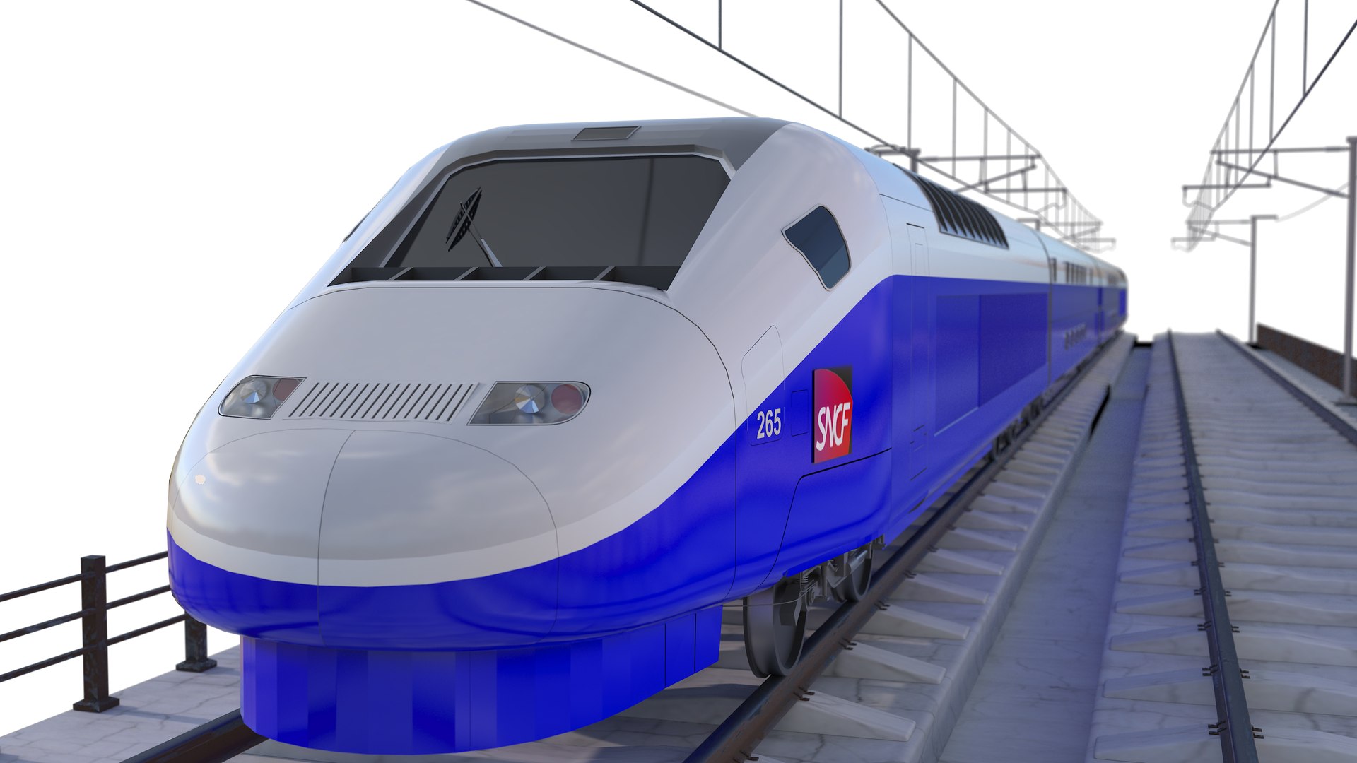 3D Model High Speed Rail Bridge Section And TGV Duplex - TurboSquid 1992450