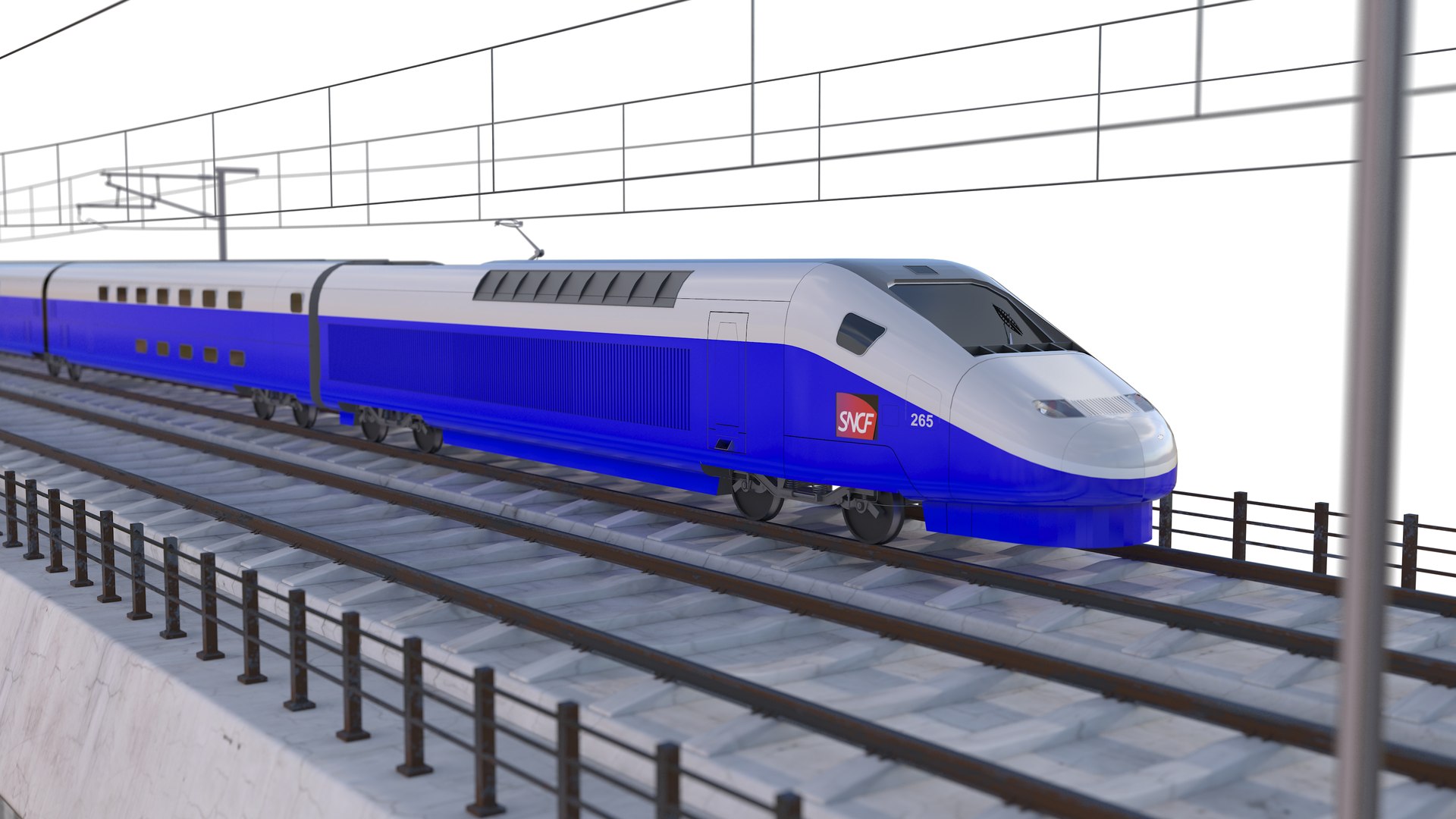 3D Model High Speed Rail Bridge Section And TGV Duplex - TurboSquid 1992450