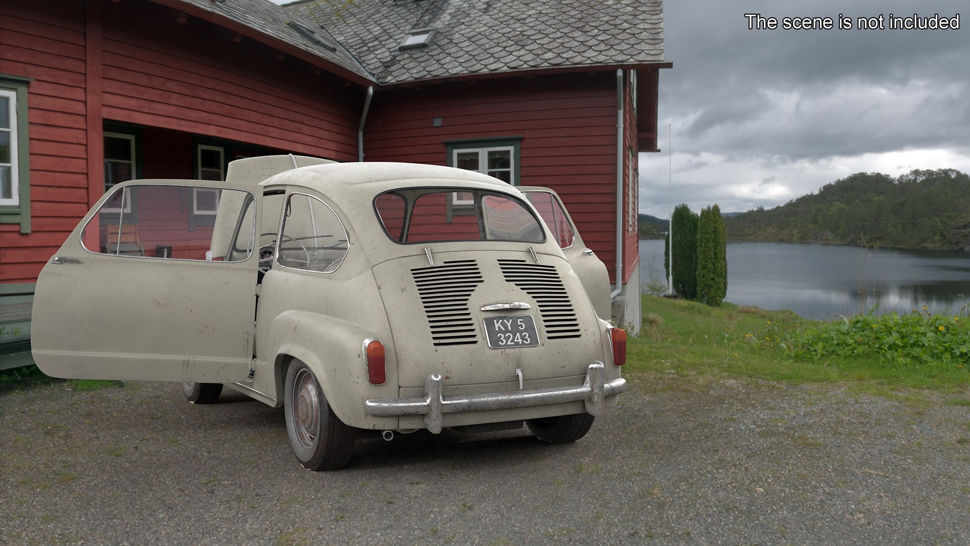 Old Fiat 600 Car Faded Beige Rigged 3D Model - TurboSquid 2405946