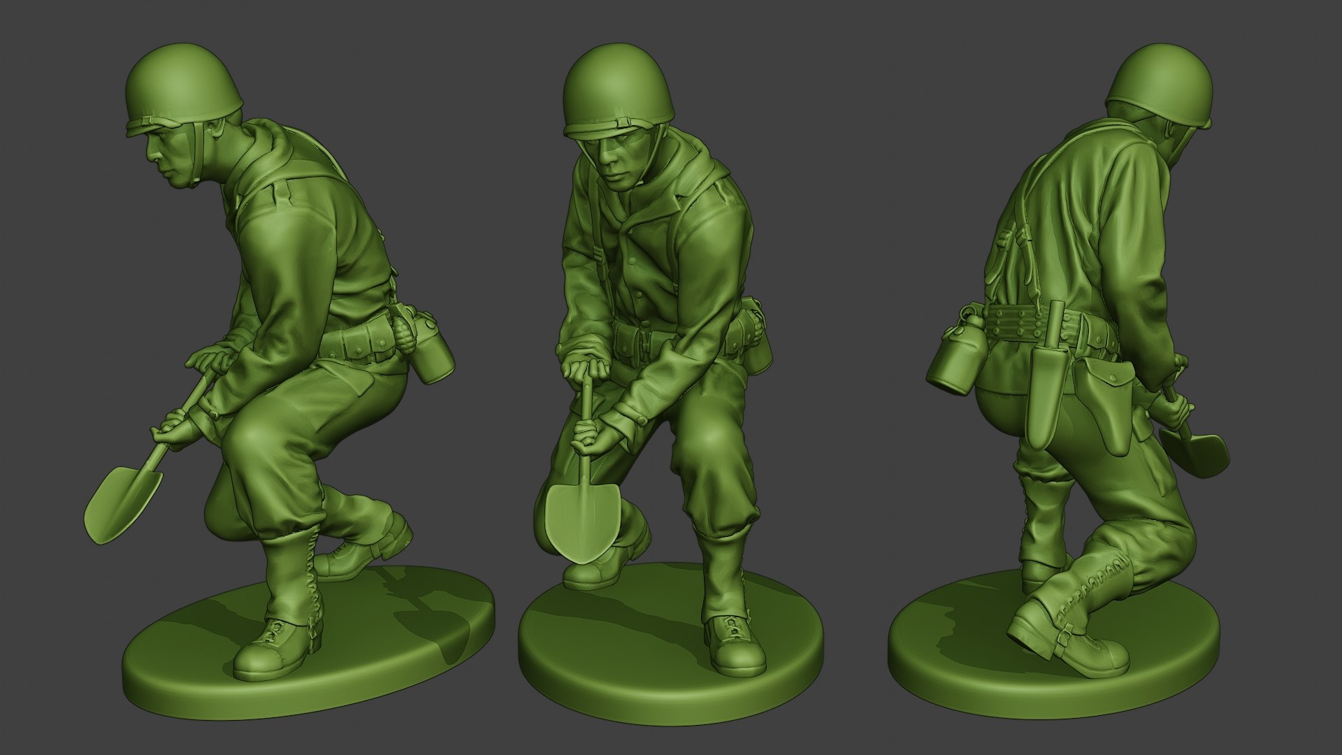 3D soldier ww2 digging american model - TurboSquid 1655804