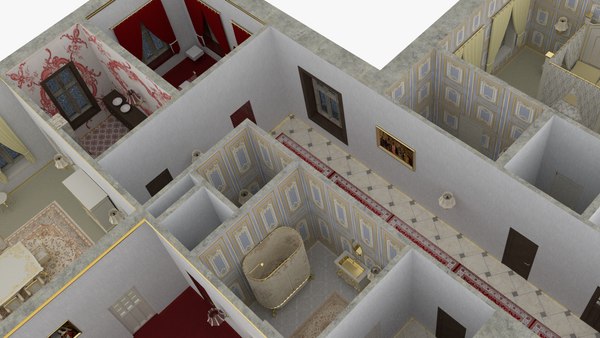 Old Castle With Interior 3D model - TurboSquid 1819877
