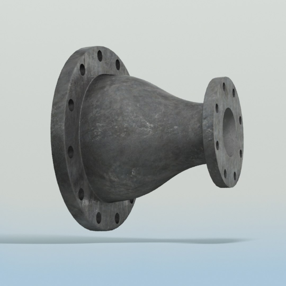 4in concentric reducer piping 3d obj