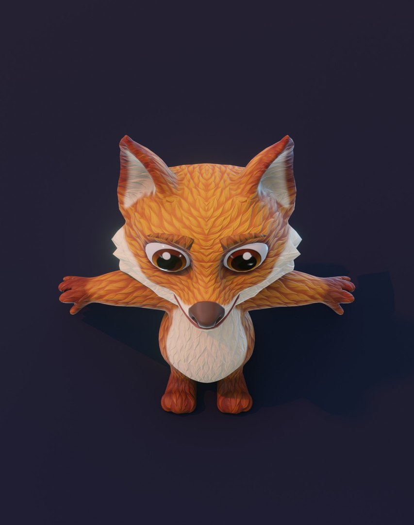 3D Model Cartoon Fox Rigged 3D Model - TurboSquid 1841340