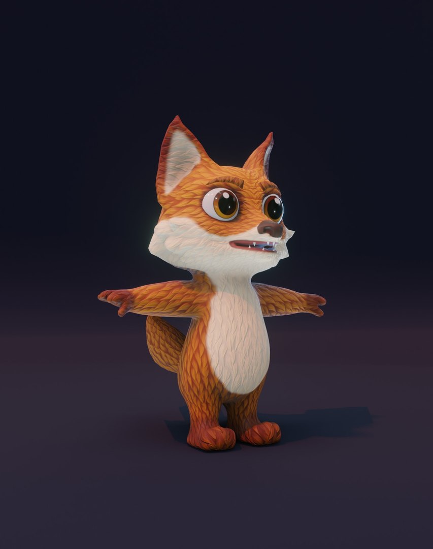 3D Model Cartoon Fox Rigged 3D Model - TurboSquid 1841340