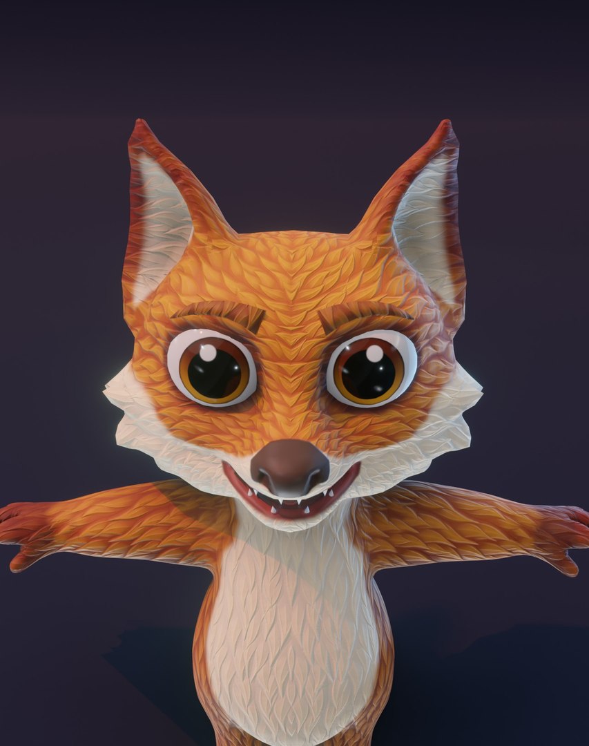 3D model Cartoon Fox Rigged 3D Model - TurboSquid 1841340