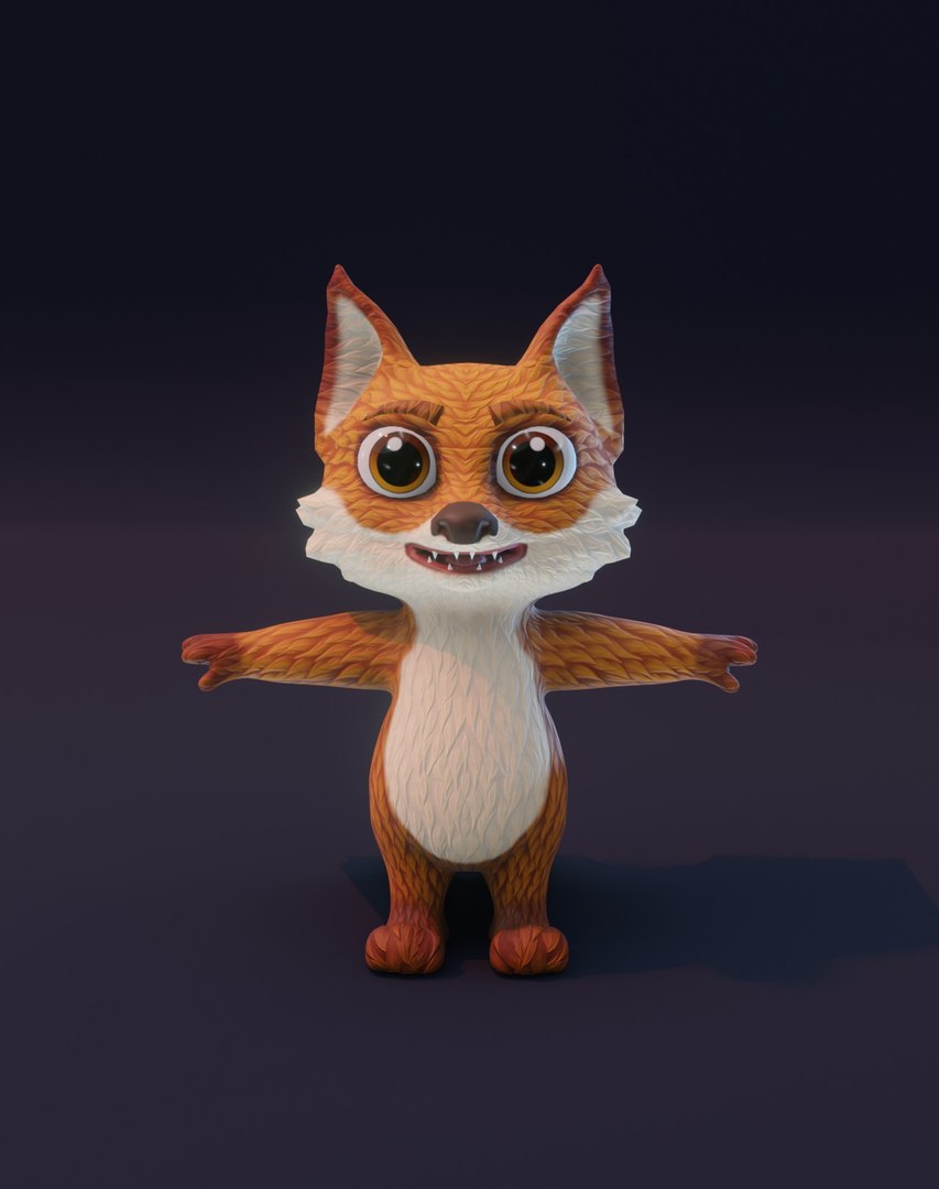3D Model Cartoon Fox Rigged 3D Model - TurboSquid 1841340