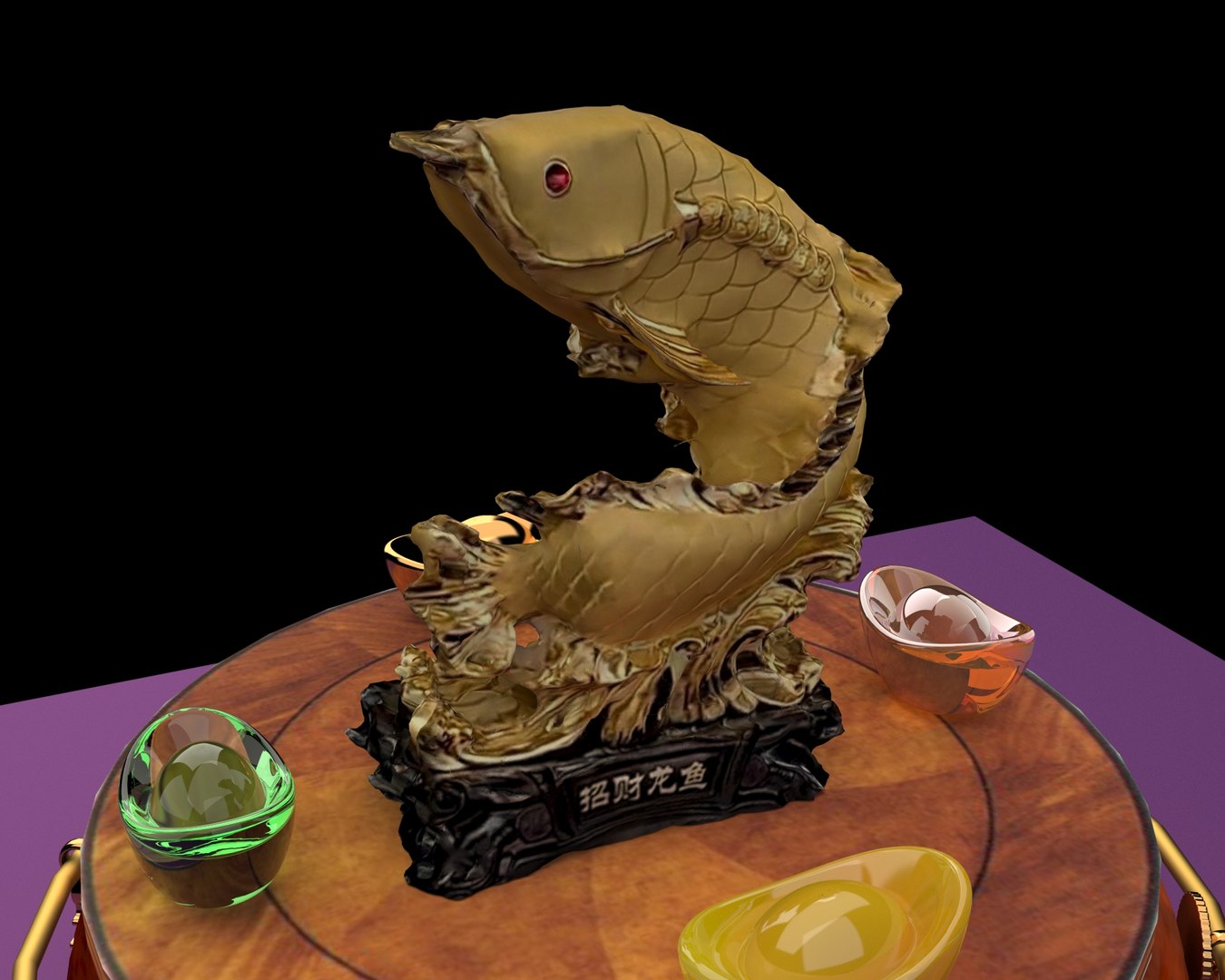 Chinese Golden Fish Statue Model - TurboSquid 2236218