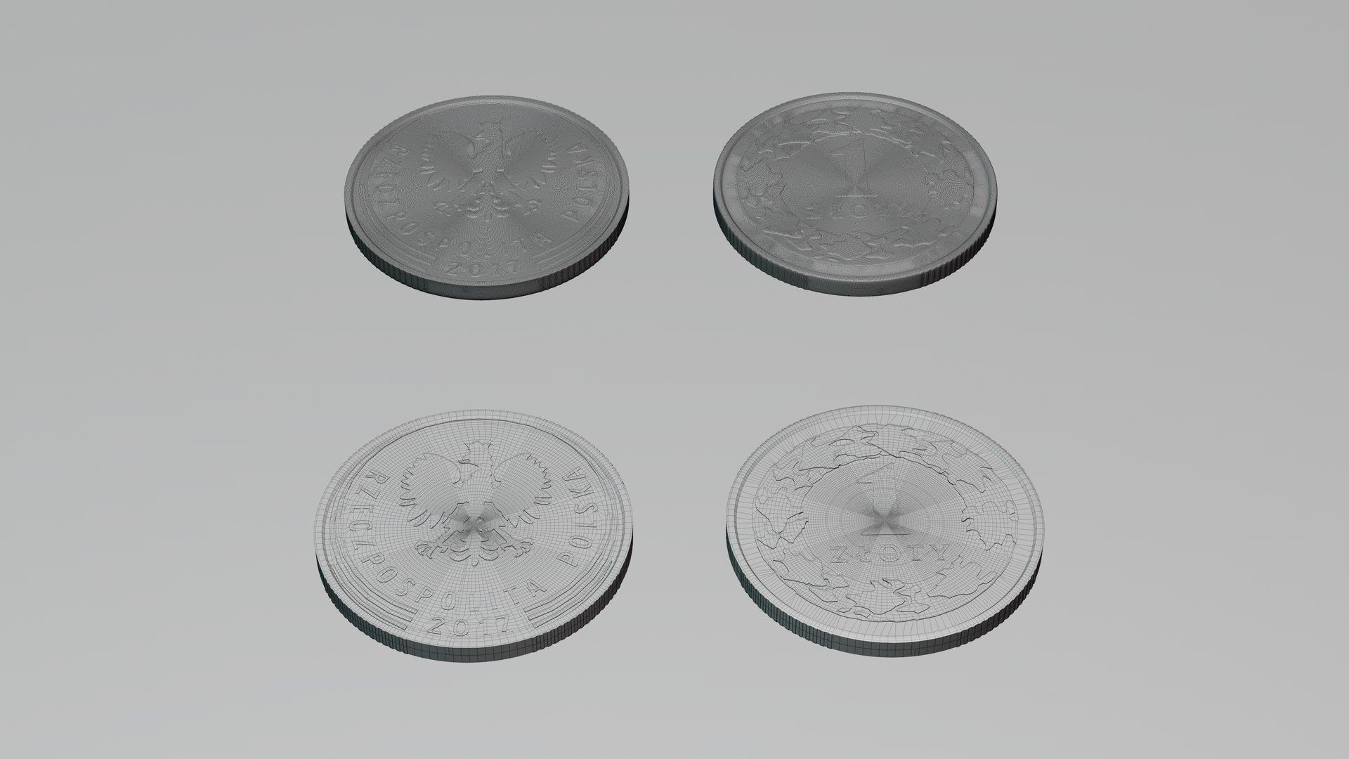 Polish Coin - 1 PLN 3D Model - TurboSquid 2004383