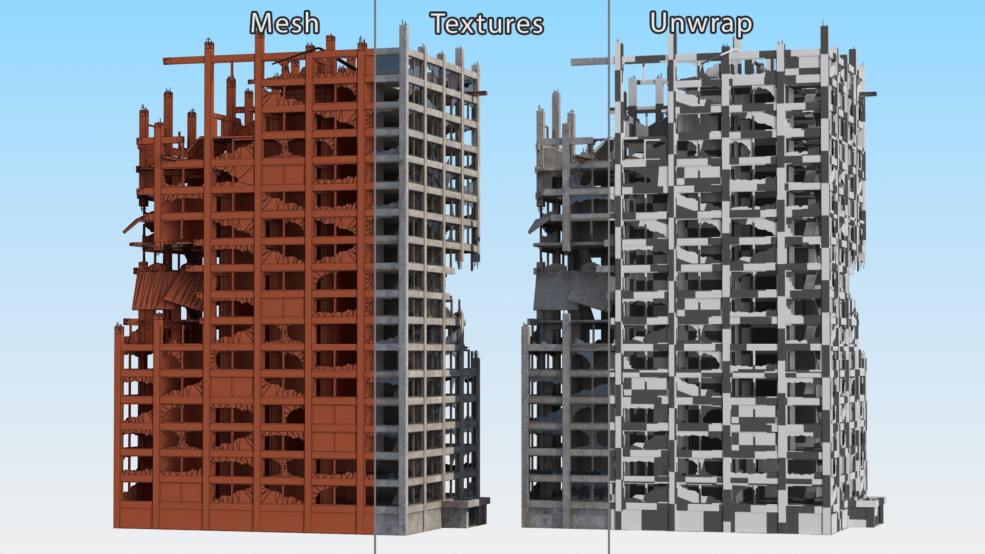 3D Destroyed Building Constructions Collection - TurboSquid 2298907