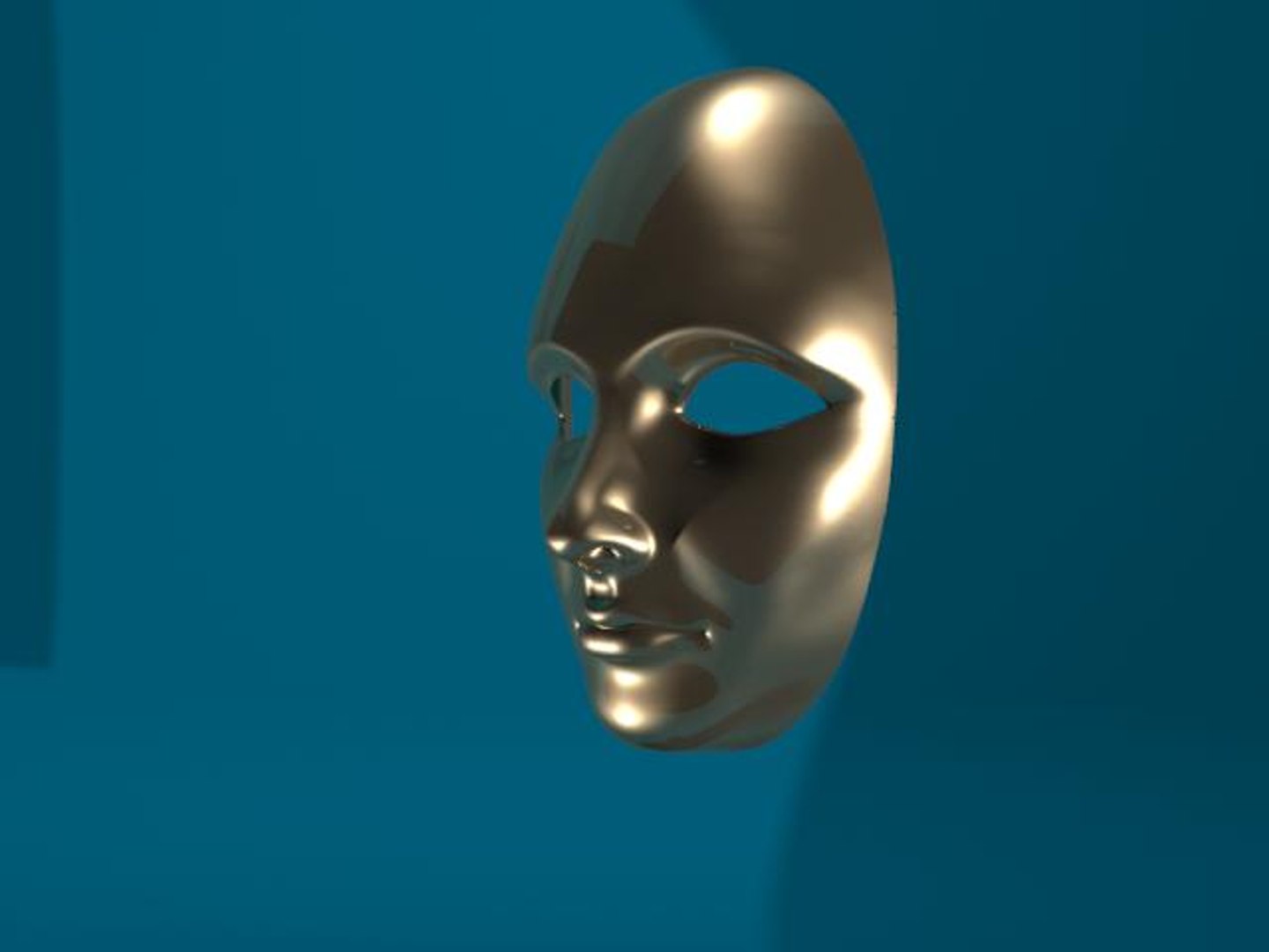 3ds Max Woman Face Mask Golden
