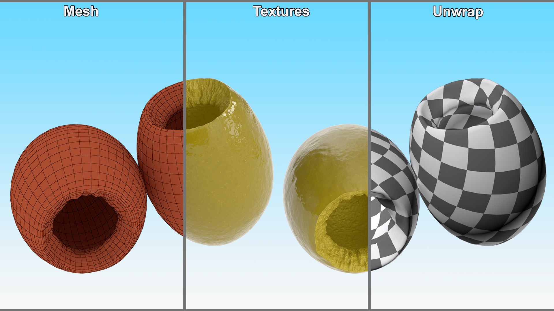 3D Pitted Green Olives Model - TurboSquid 2235470