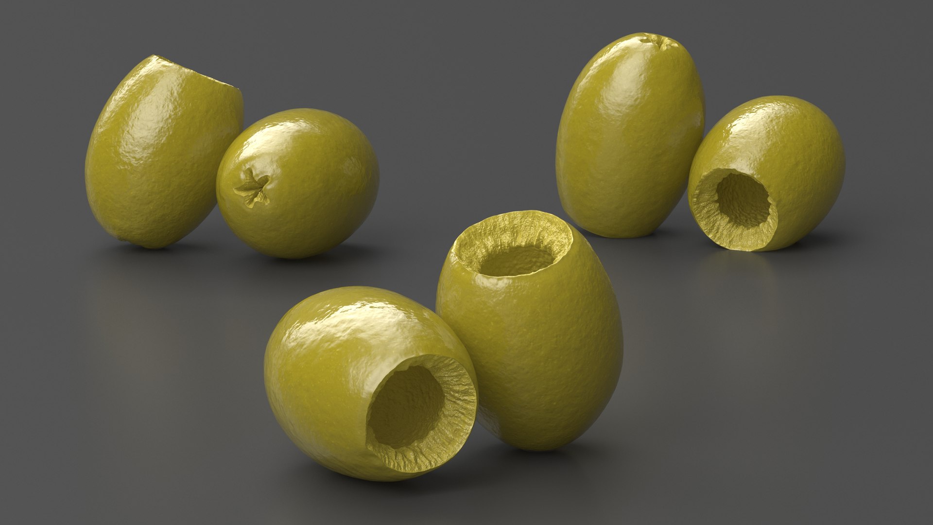 3D Pitted Green Olives Model - TurboSquid 2235470