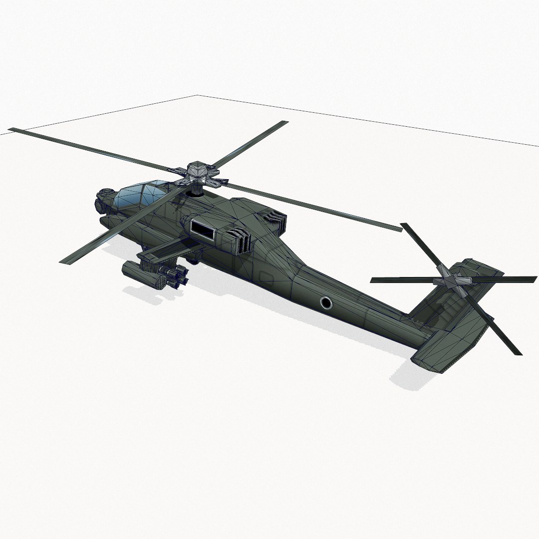 3d Ah-64 Apache Attack Helicopter Model