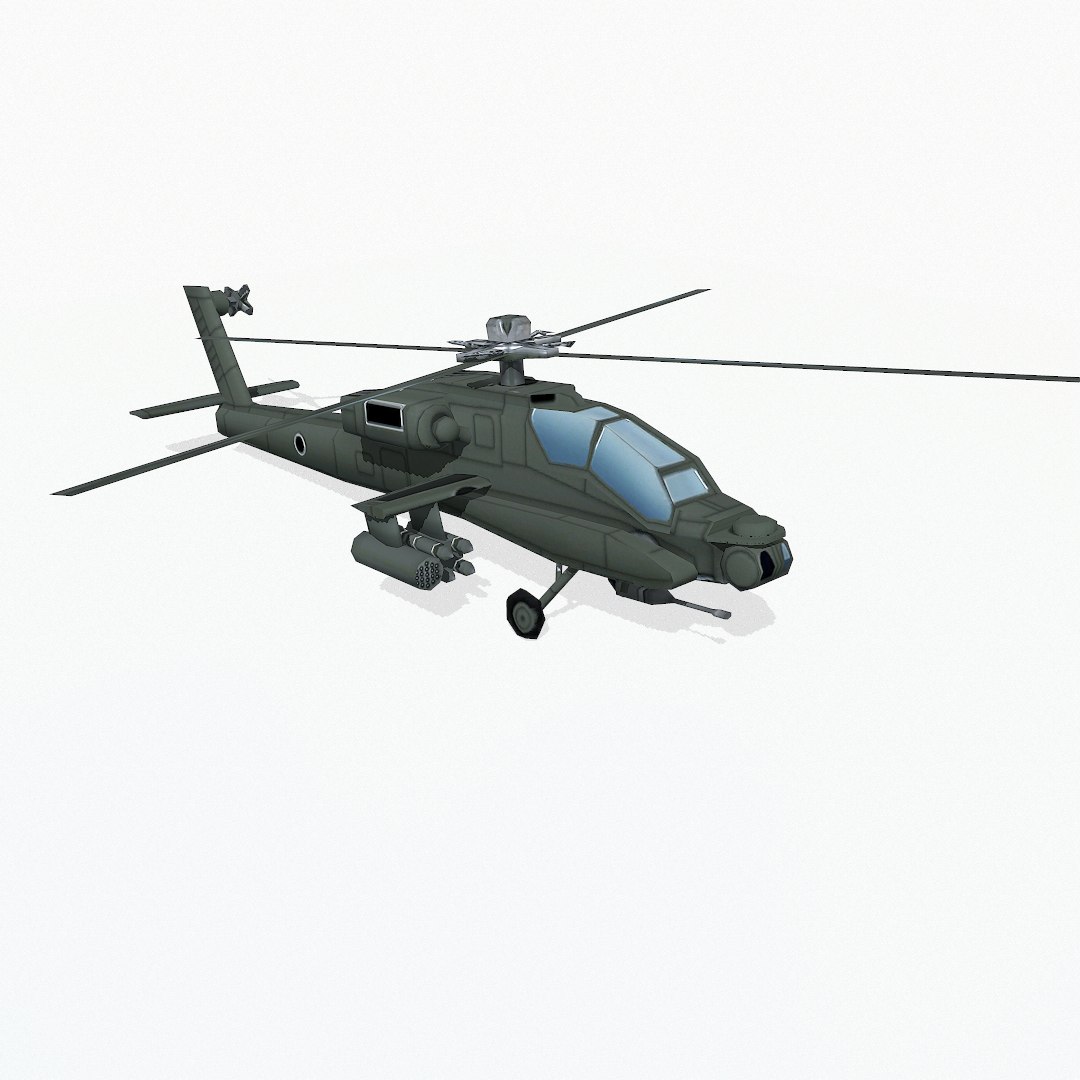 3d Ah-64 Apache Attack Helicopter Model