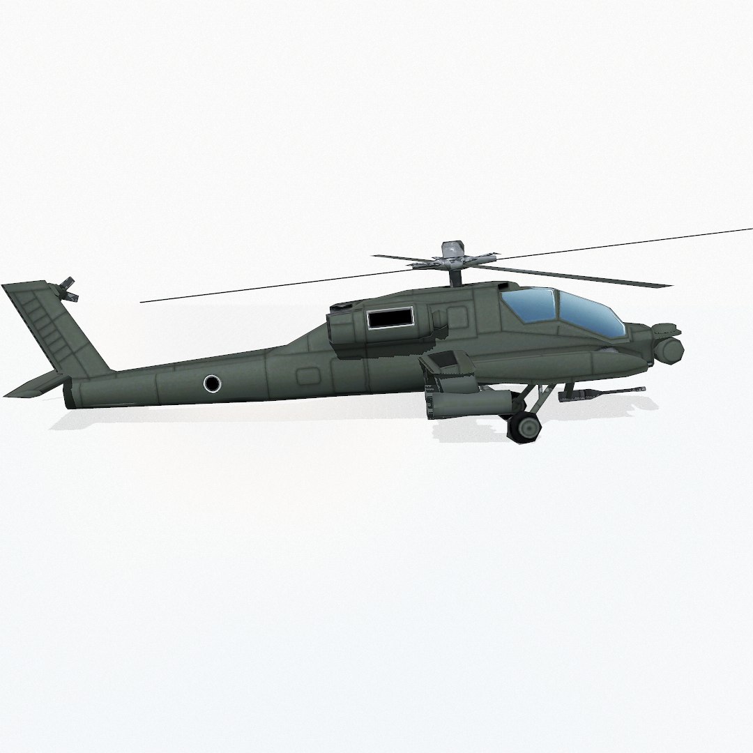 3d Ah-64 Apache Attack Helicopter Model