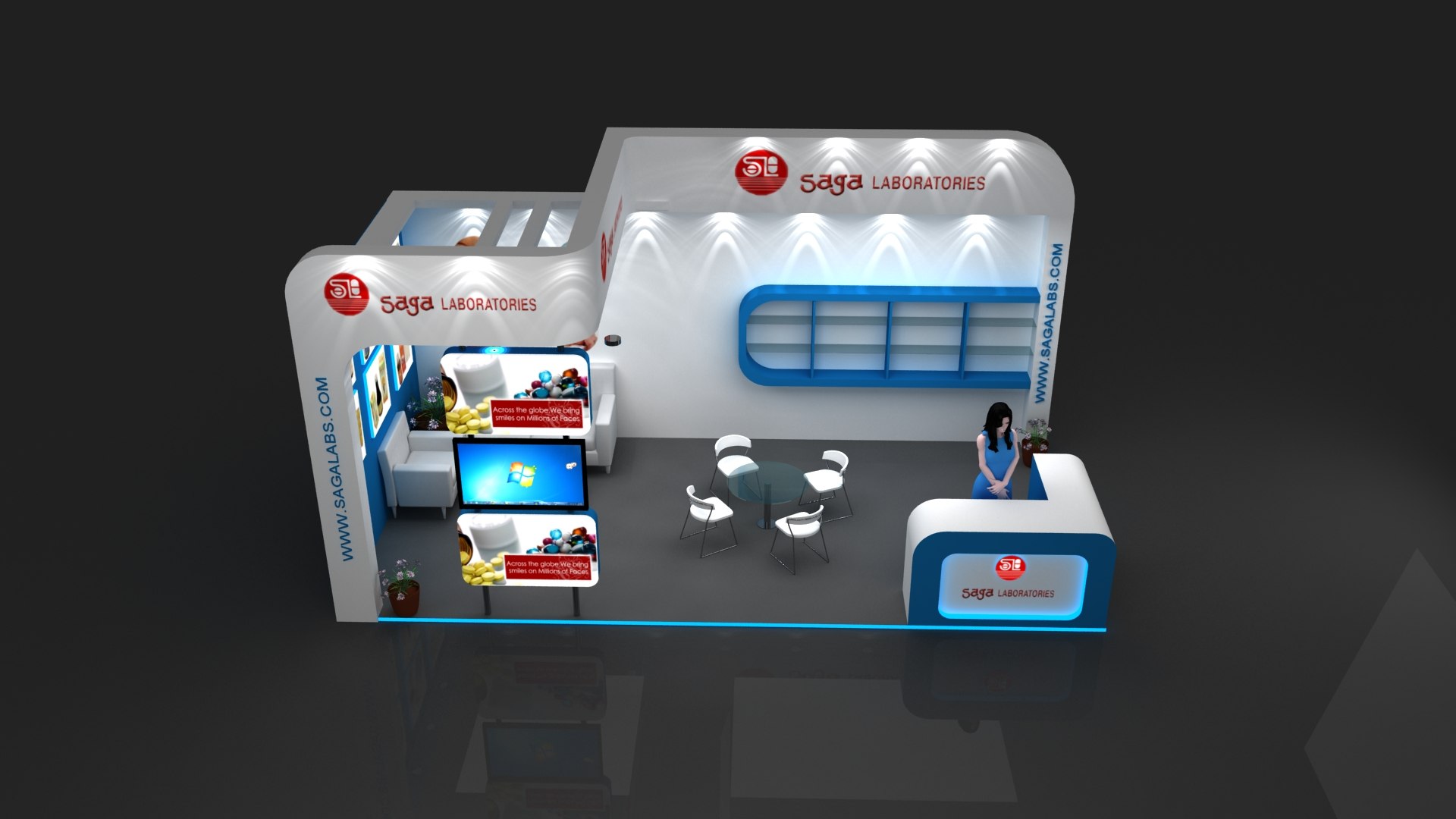 2 Side Open Stand Model - TurboSquid 1990239