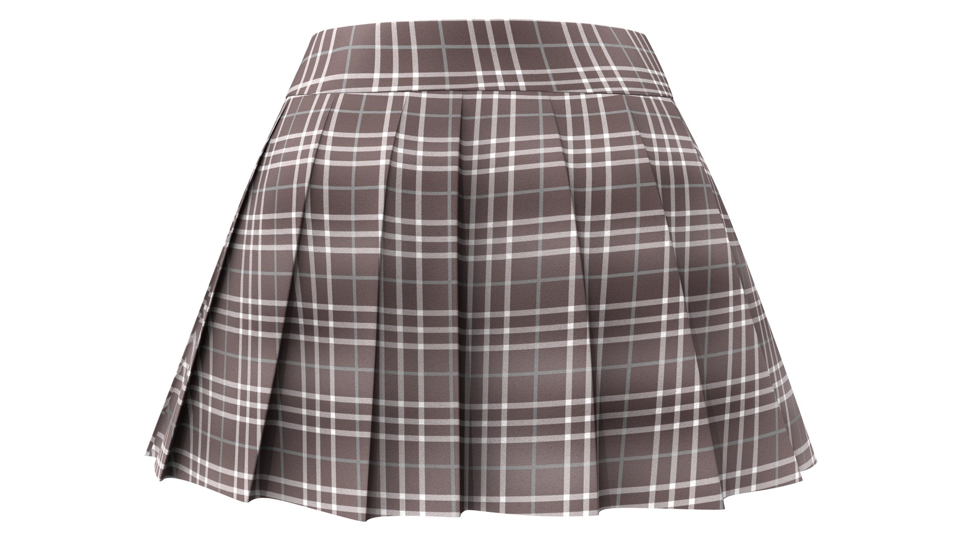 School Girl Plaid Pleated Skirt model - TurboSquid 2074055